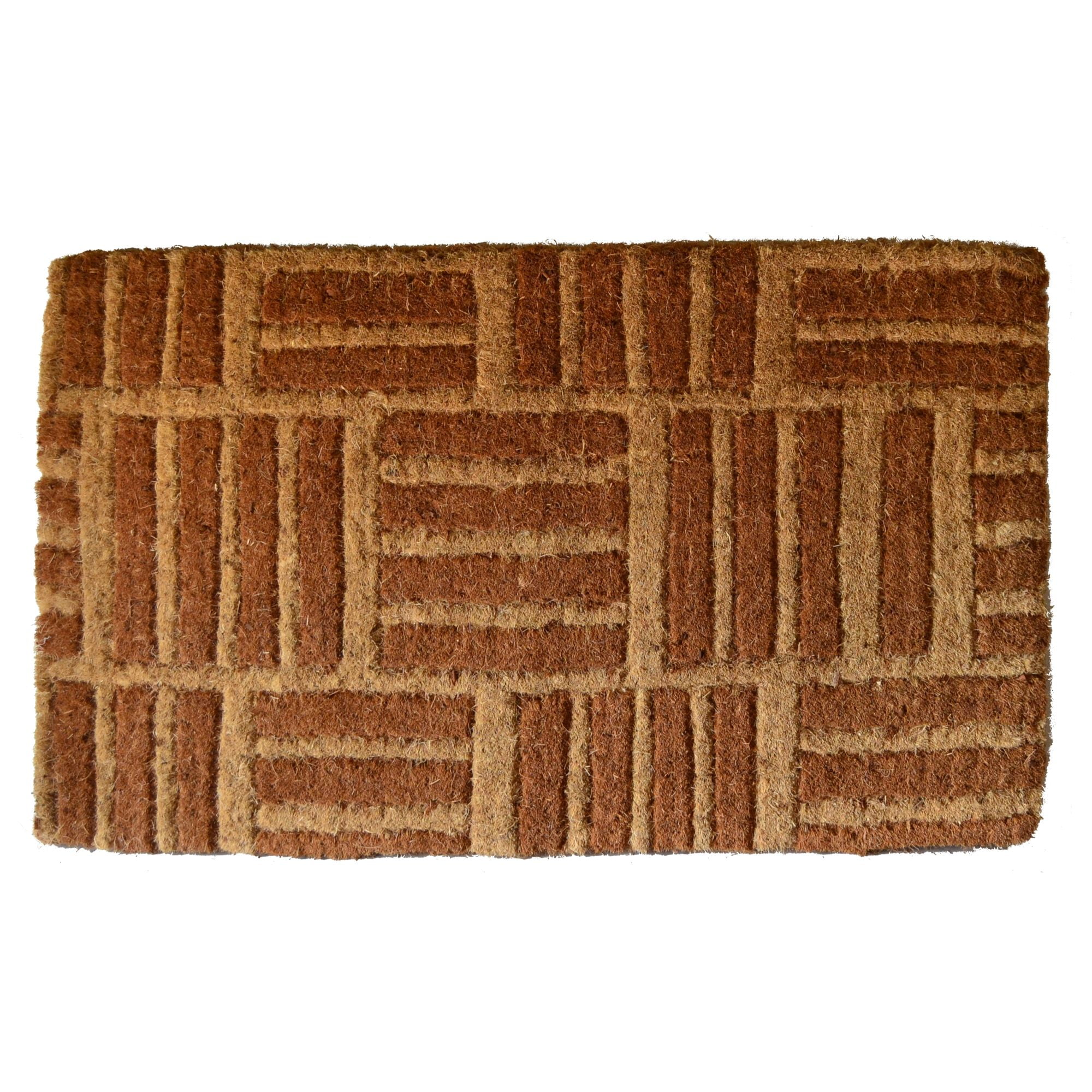 Imports Decor Inc Brown Rectangular Handwoven Coir Doormat with ...