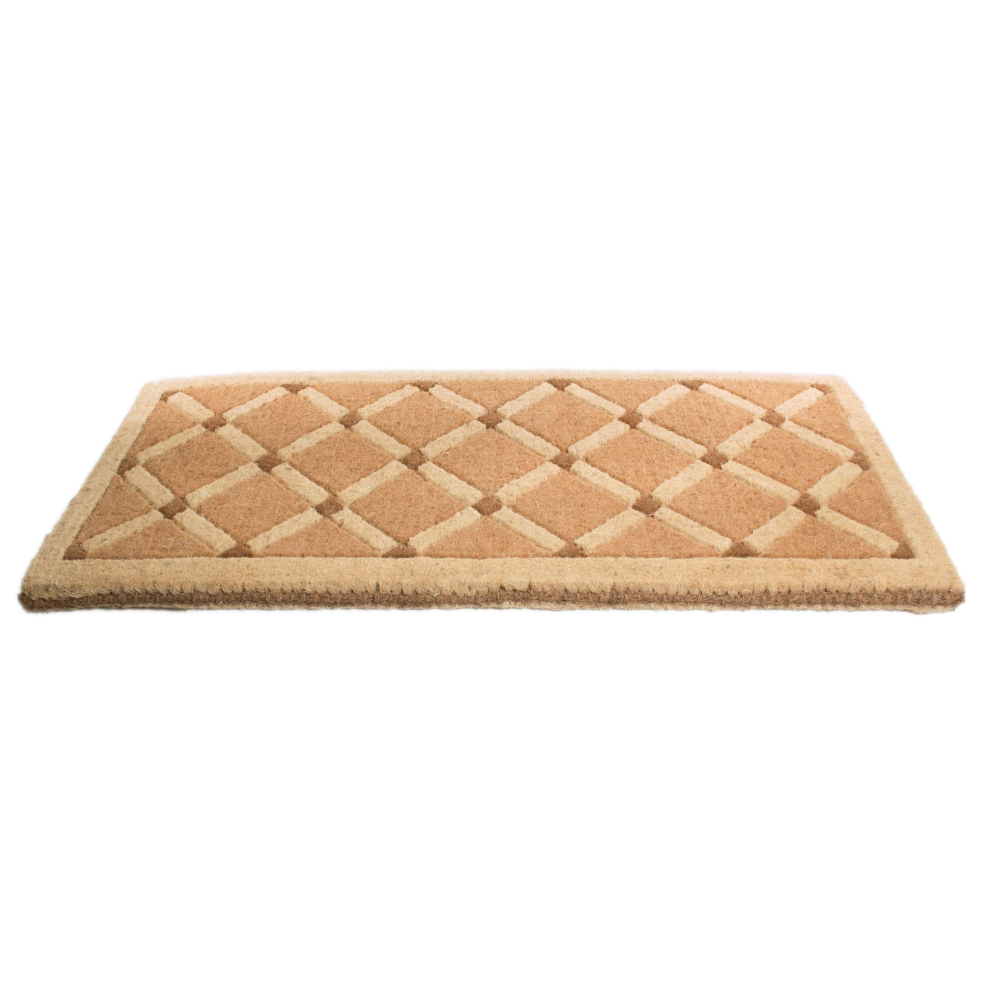 Imports Decor Inc Brown Rectangular Handwoven Coir Doormat with Cross ...