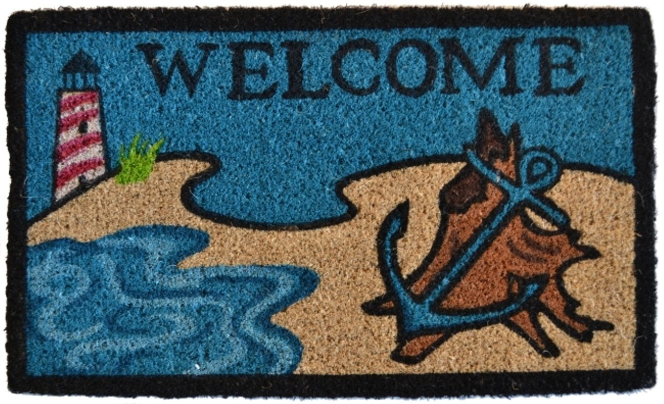 Imports Decor Printed Coir Doormat, Beach Lighthouse, 18-Inch by 30 ...