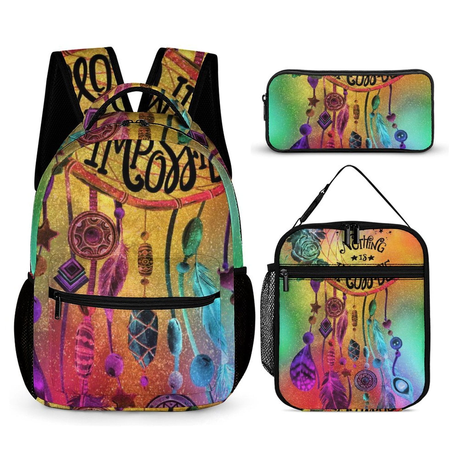 Impossible 3 Piece Backpack Set Anime Casual Daypack with Lunch Bag ...