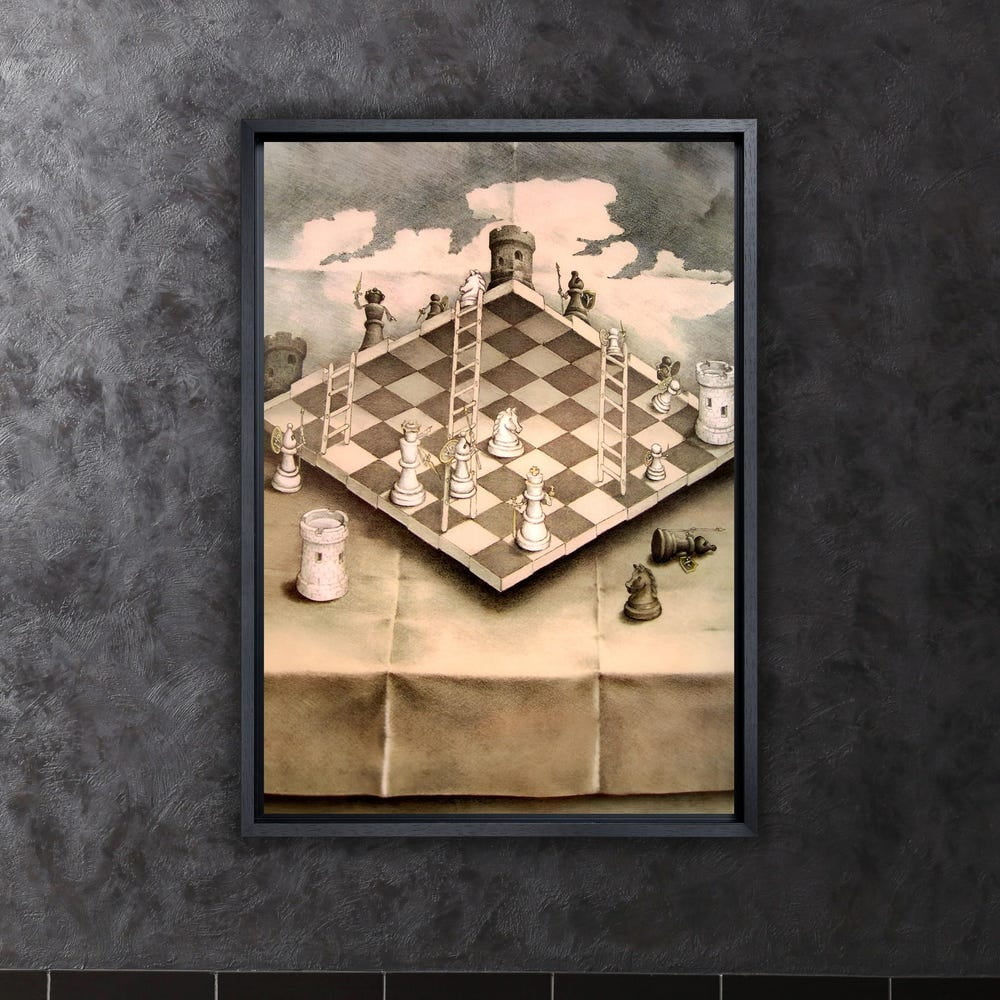 Impossible Chess Poster, Wall Art Print, Maurits Cornelis Escher Chess ...