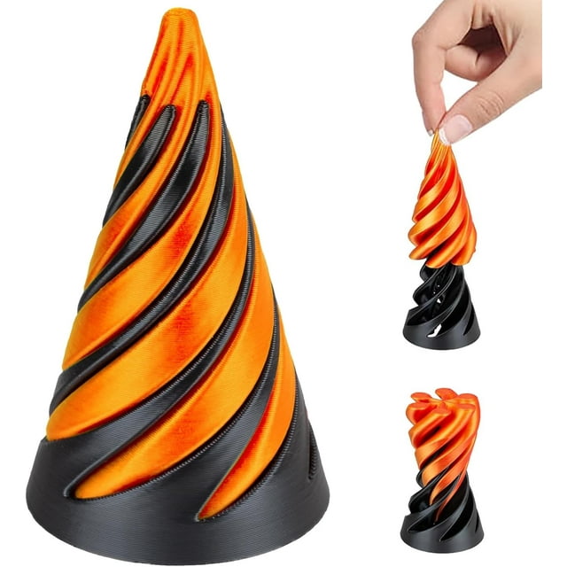 Impossible Cone, Spiral Cone Fidget Toy 3D Printed Spiral Fidget Toys Impossible Pyramid ...