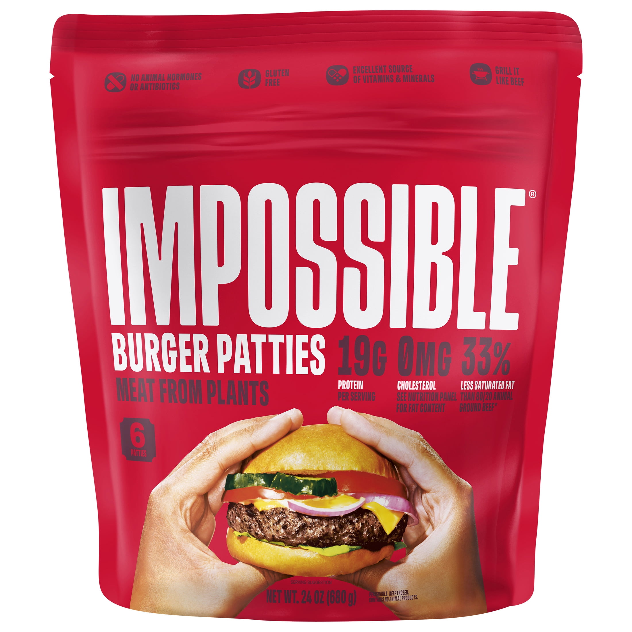 Impossible® Burger Patties Meat From Plants, 6 ct - Walmart.com