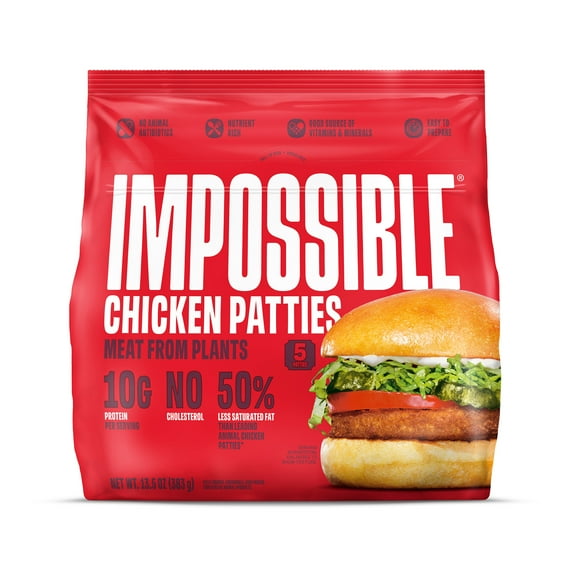 Impossible Foods Plant-Based Chicken Patties Fully Cooked 5 Patties 13. ...