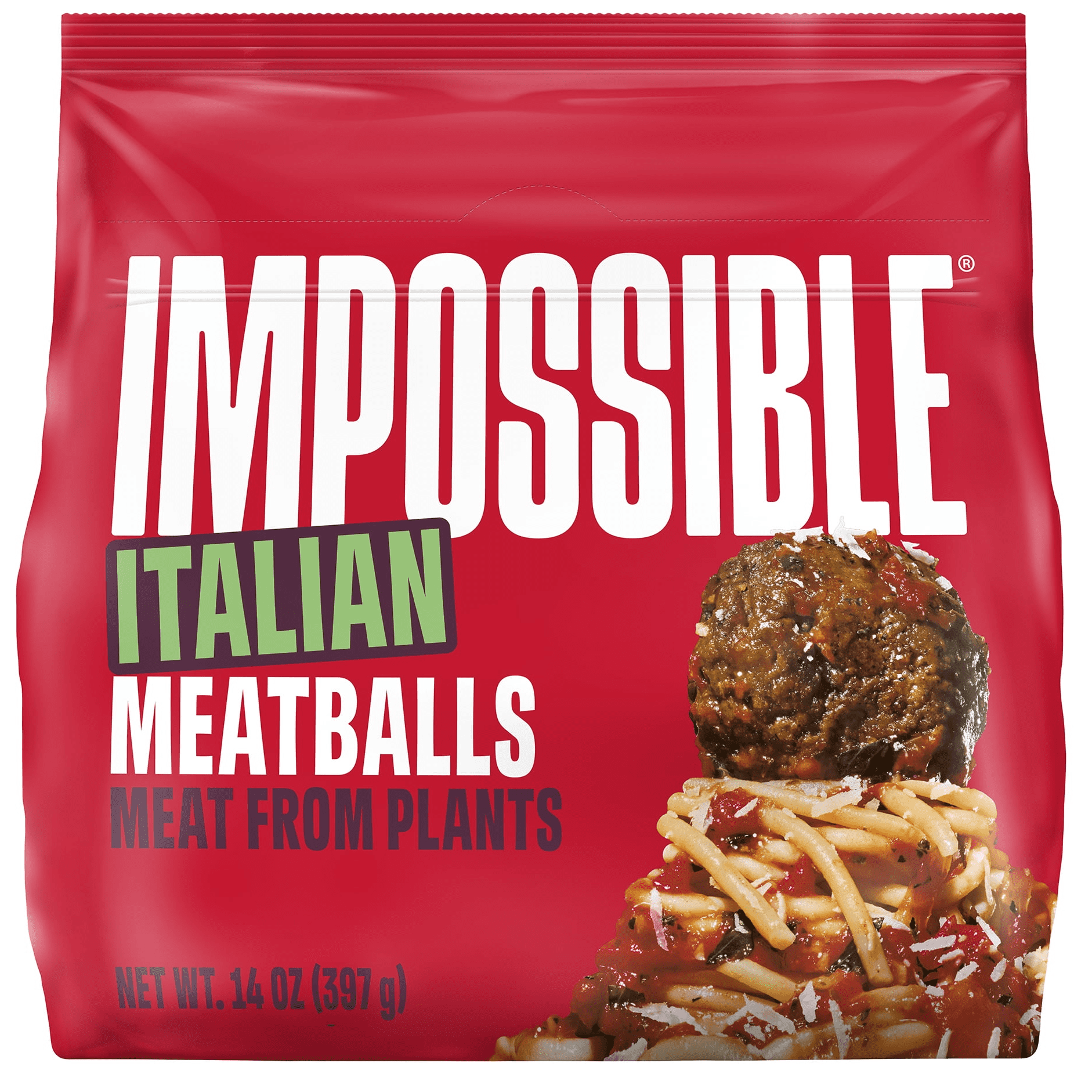 Impossible Italian Meatballs Meat from Plants, Frozen, Fully Cooked, 14 ...