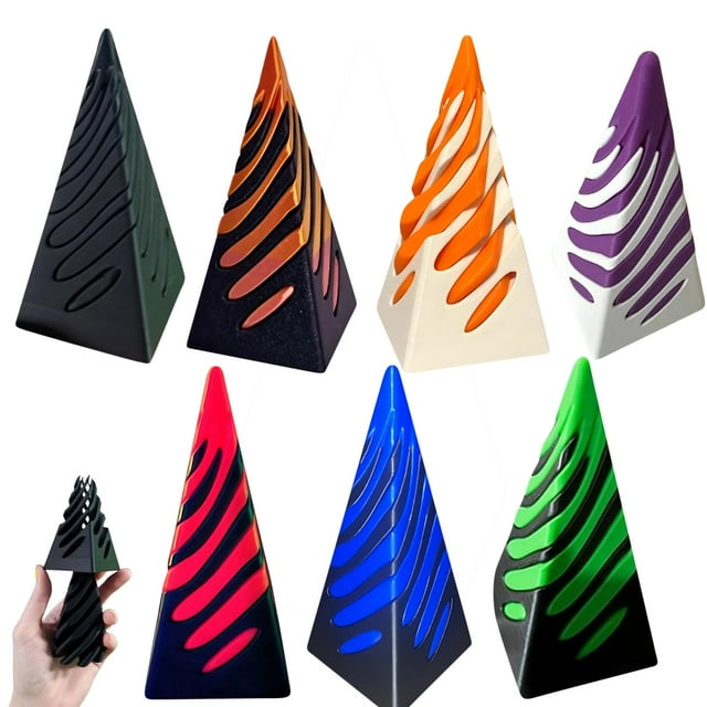 Impossible Pyramid Passthrough Sculpture 3d Printed Spiral Cone Toy