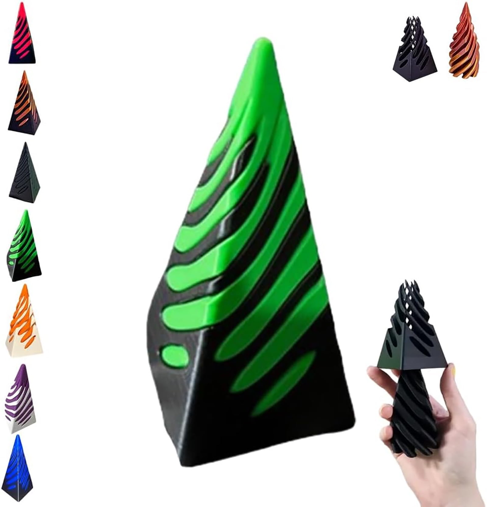 Impossible Pyramid Passthrough Sculpture, Helix Nut Spiral Cone Fiddle ...