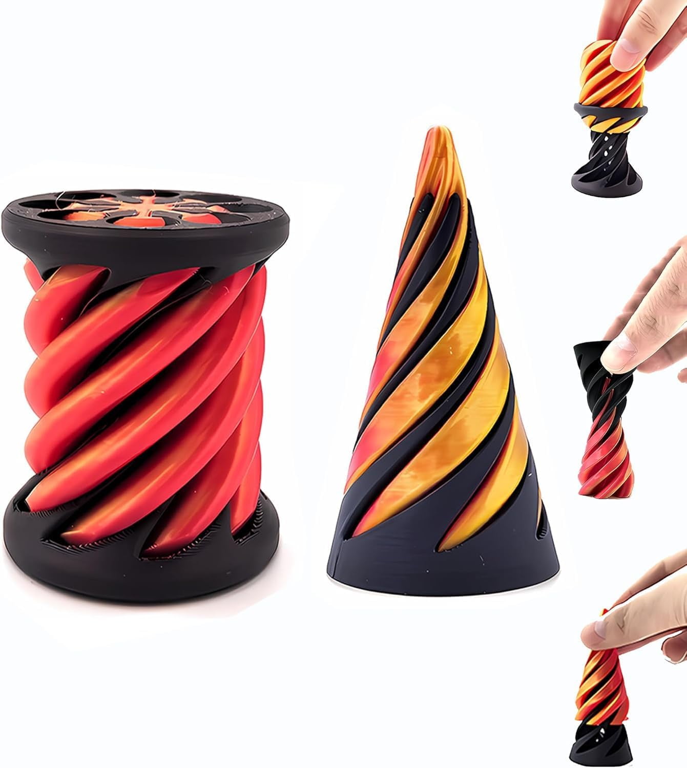 Impossible Pyramid Passthrough Sculpture, Helix Screw Fidget Toy, pass ...