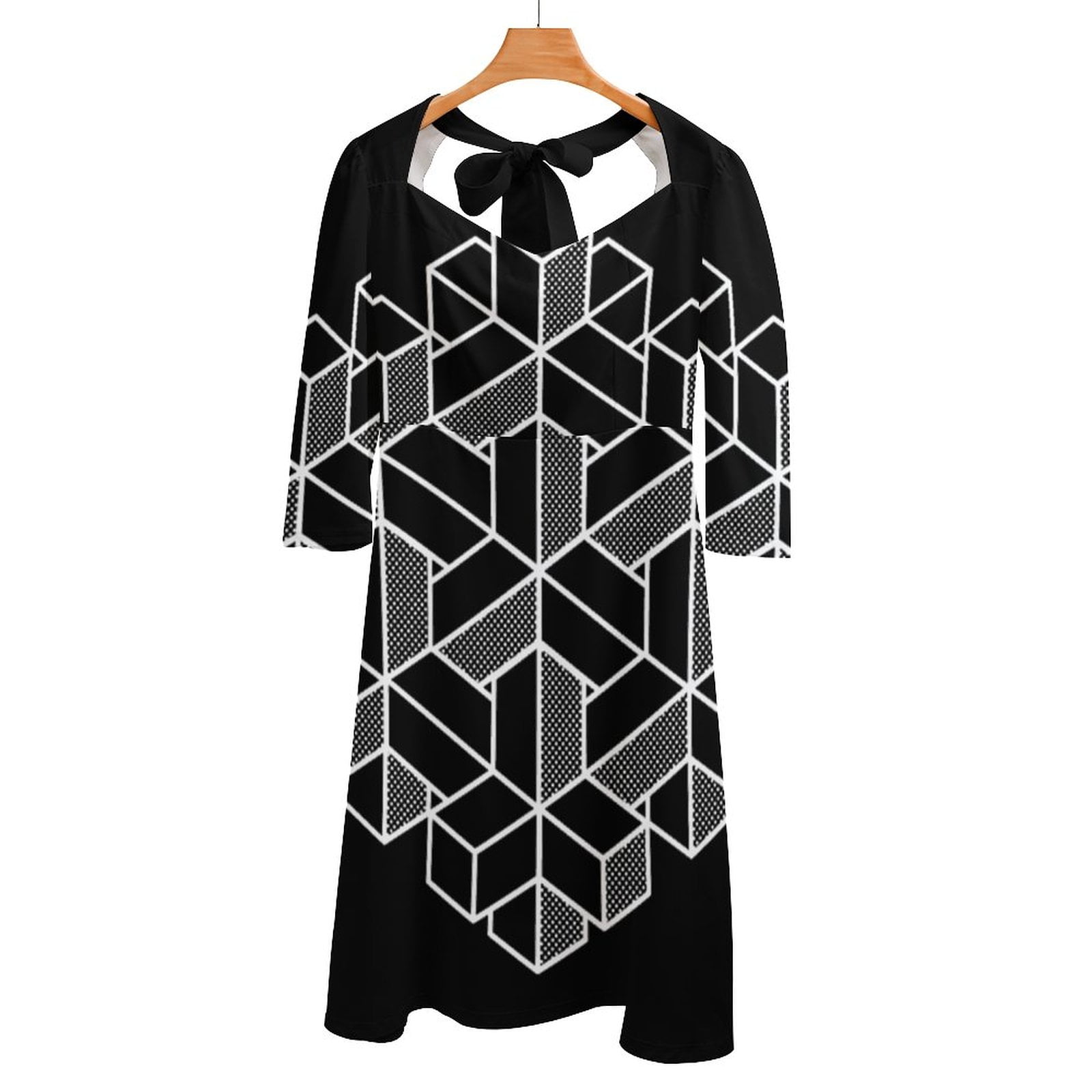 Impossible Shapes : Hexagon Square Neck Dress Back Lacing Backless ...