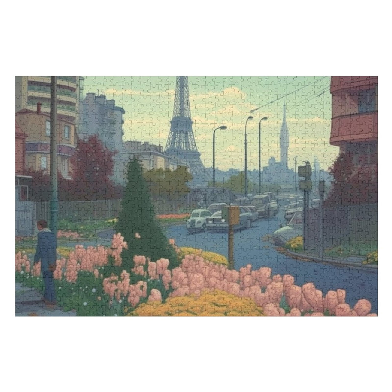 Impossible puzzles for adults，Quiet Parisian Boulevard with The Eiffel ...