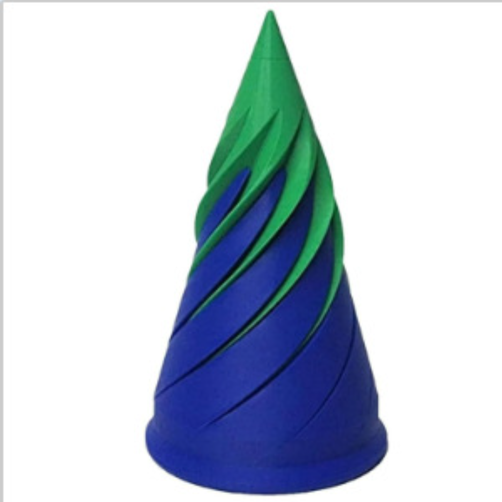 Impossible pyramid penetration sculpture, penetration pyramid fidget toy, 3D printed spiral cone ...