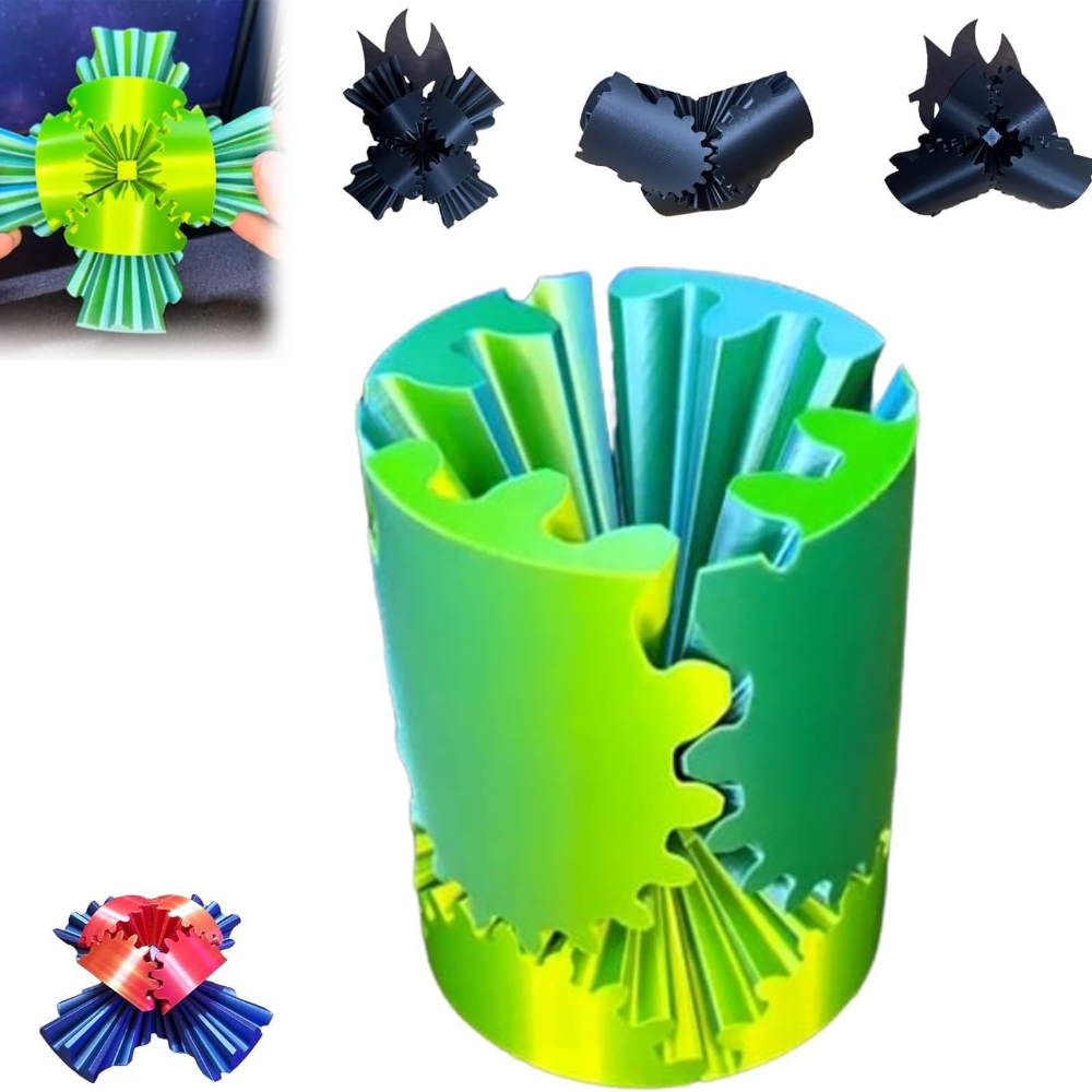 Impossible pyramid penetration sculpture, penetration pyramid fidget toy, 3D printed spiral cone ...