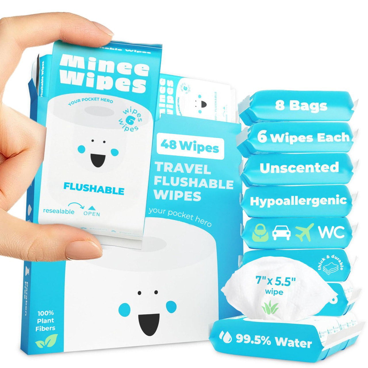 Impossibly Compact Travel Flushable Wipes with Natural Extracts - Skin ...