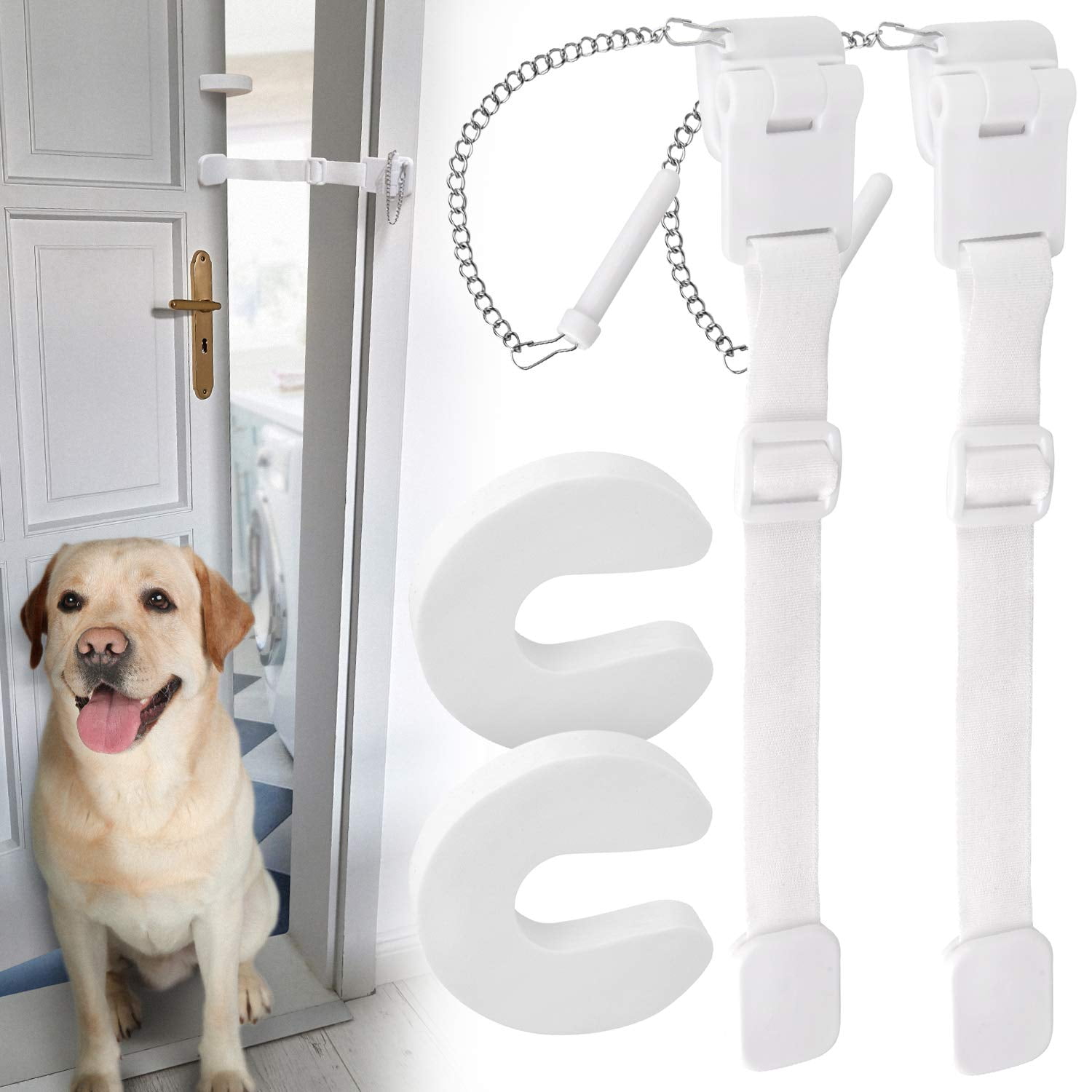 Impresa - Plastic Dog Door Strap Latch to Keep Dogs Out of Litter Box ...