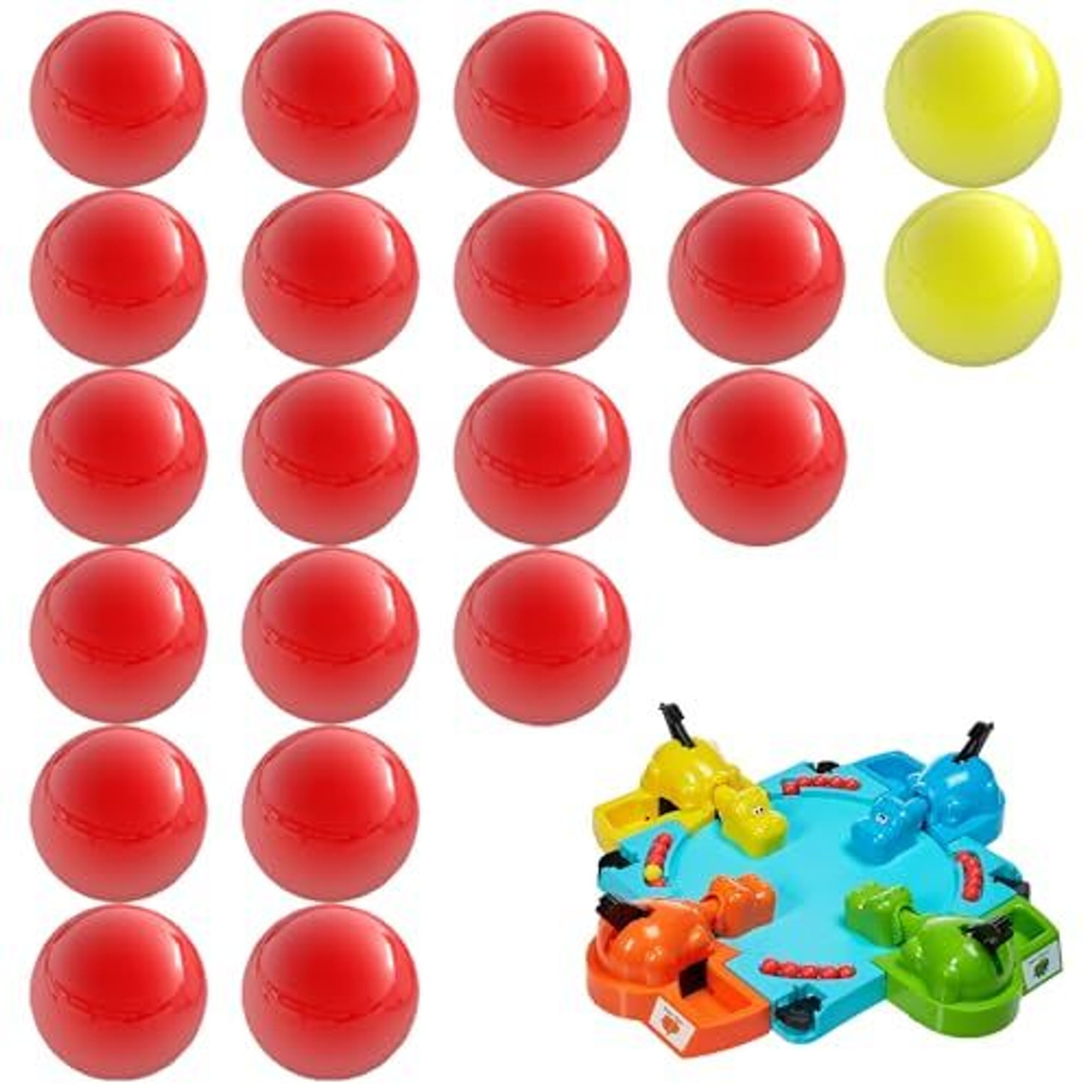 Hungry Hungry Hippos Game Replacement Marbles - 21 Pieces (19 Red, 2 Yellow) - Walmart.com
