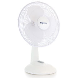 Impress 12 inch 3 Speed Oscillating Table Fan- White - Walmart.com