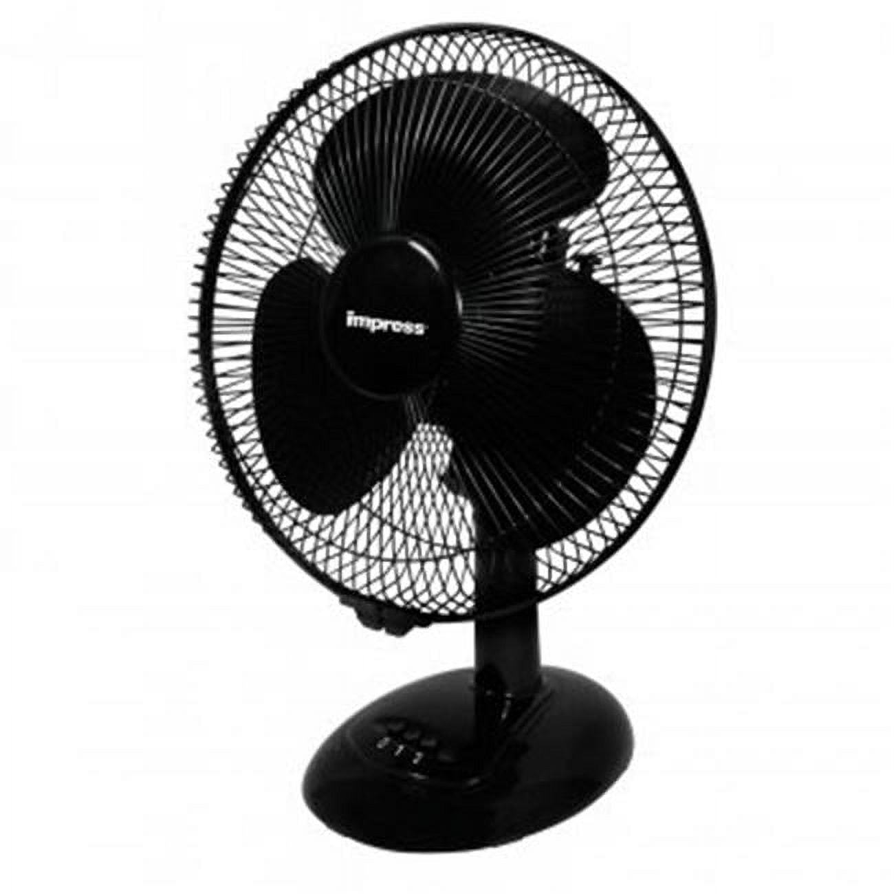 Impress 12 inch 3 Speed Oscillating Table Fan in Black - Walmart.com