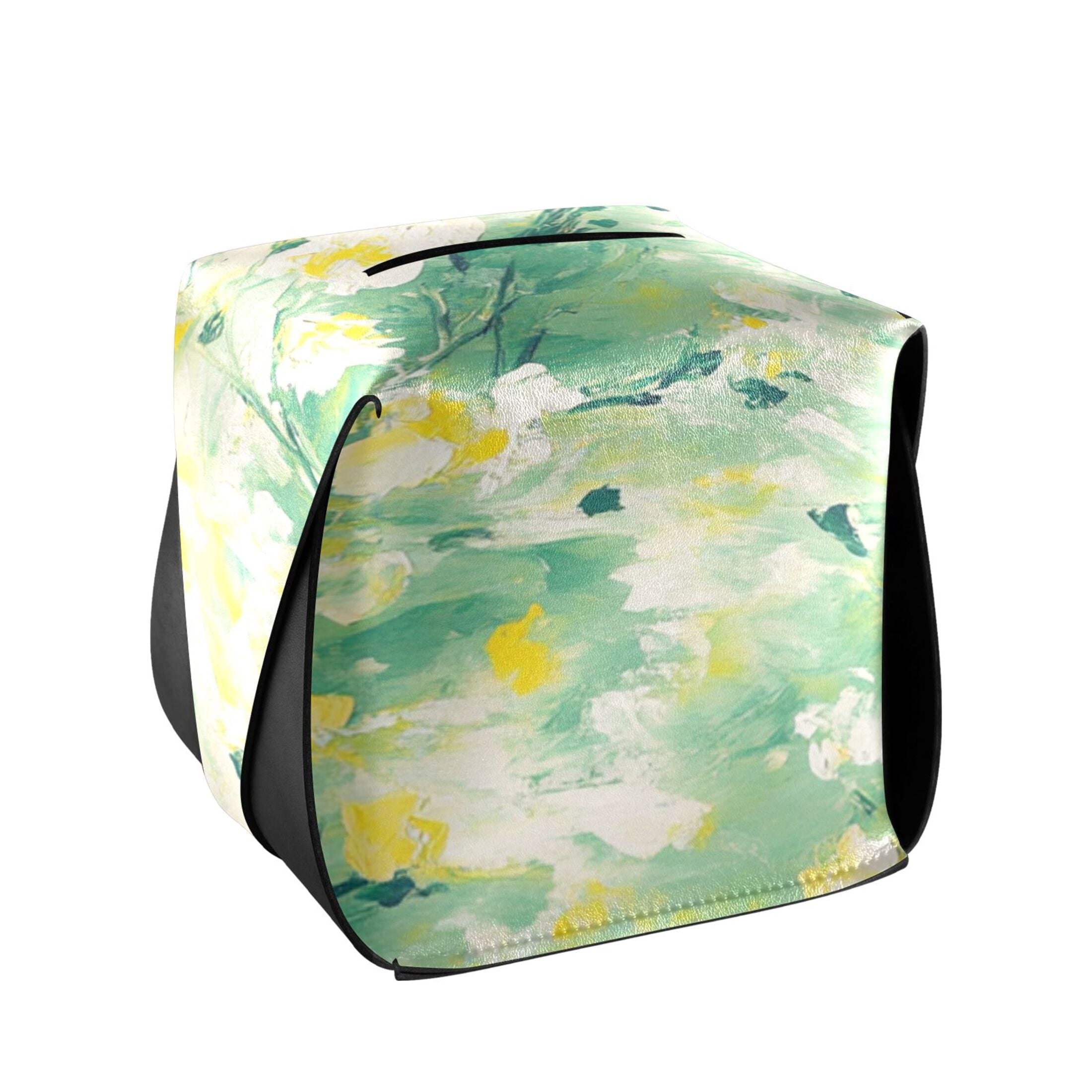 Impress Green Yellow Grass Tissue Box Cover Leather Square Rectangle ...
