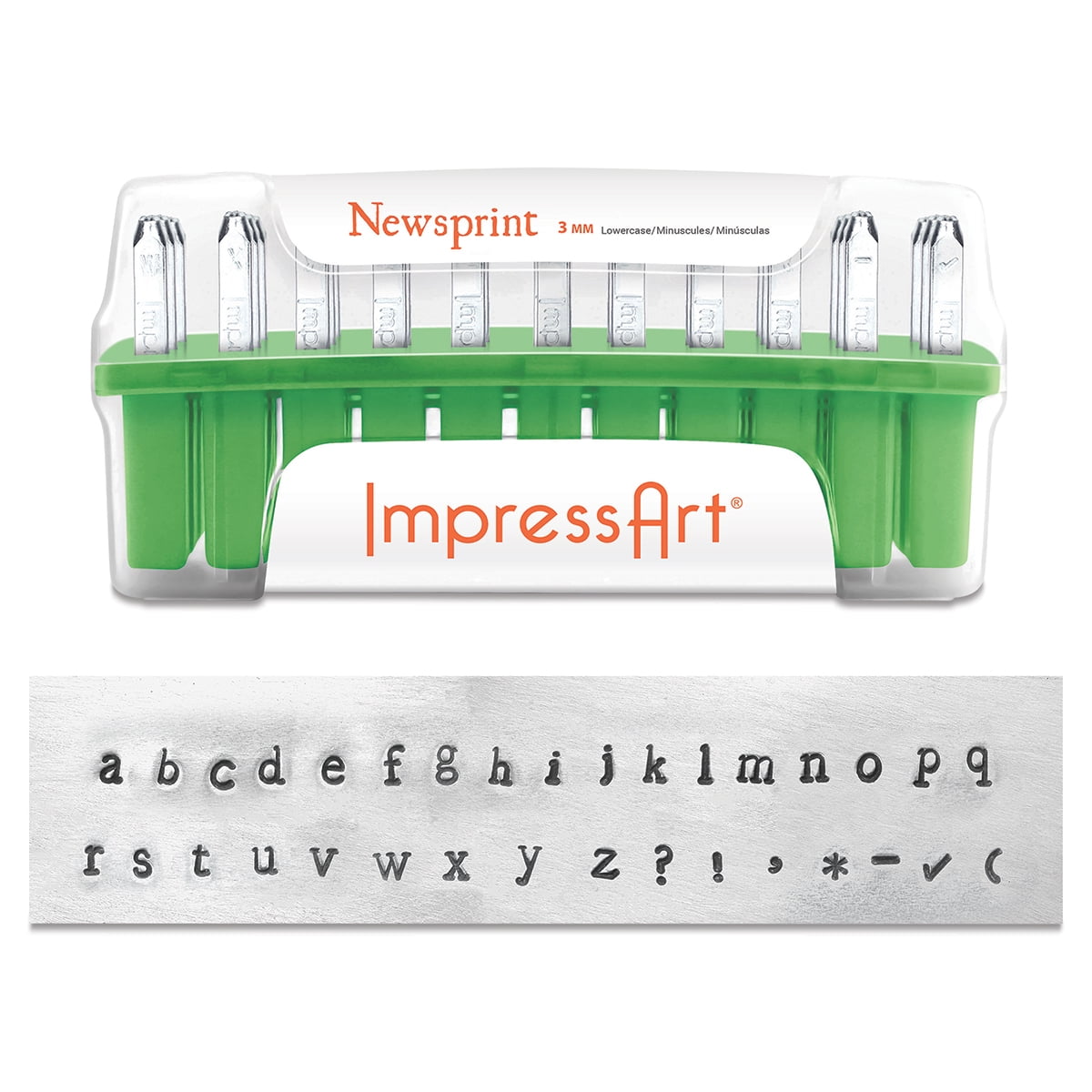 ImpressArt Letter and Number Stamp Set - Newsprint, Lowercase Letters ...