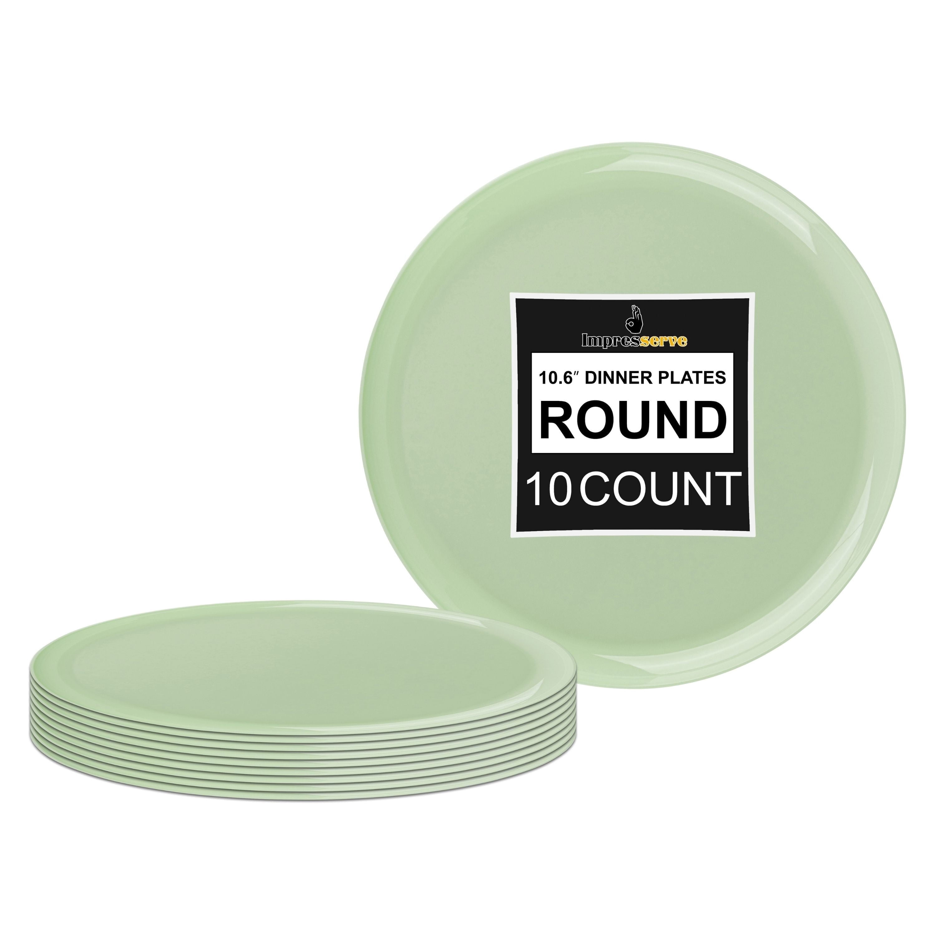 Impresserve 10" Edge Collection Disposable Mint Green Plates - 10 Count ...
