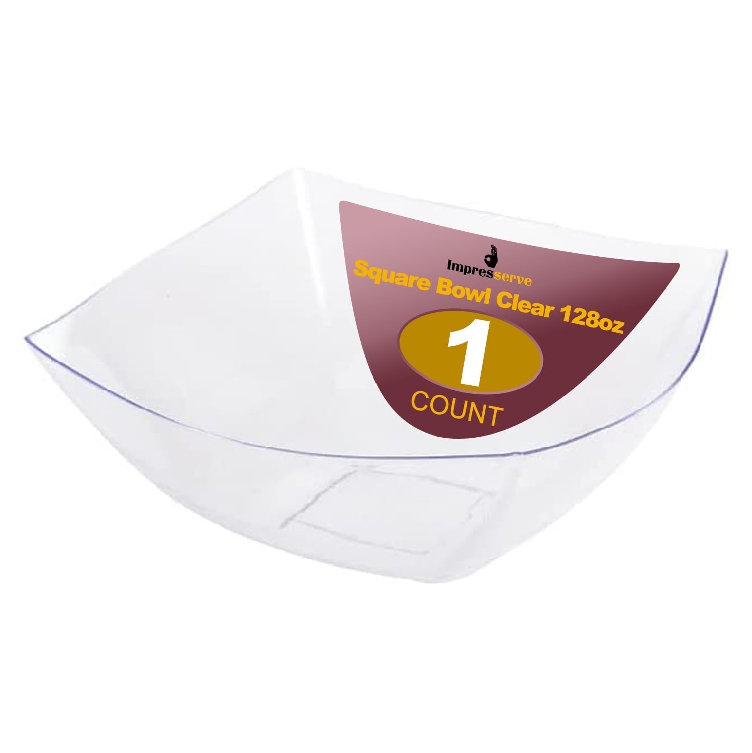 Impresserve 128oz Clear Plastic Fancy Square Bowls - 1 Count - Walmart.com