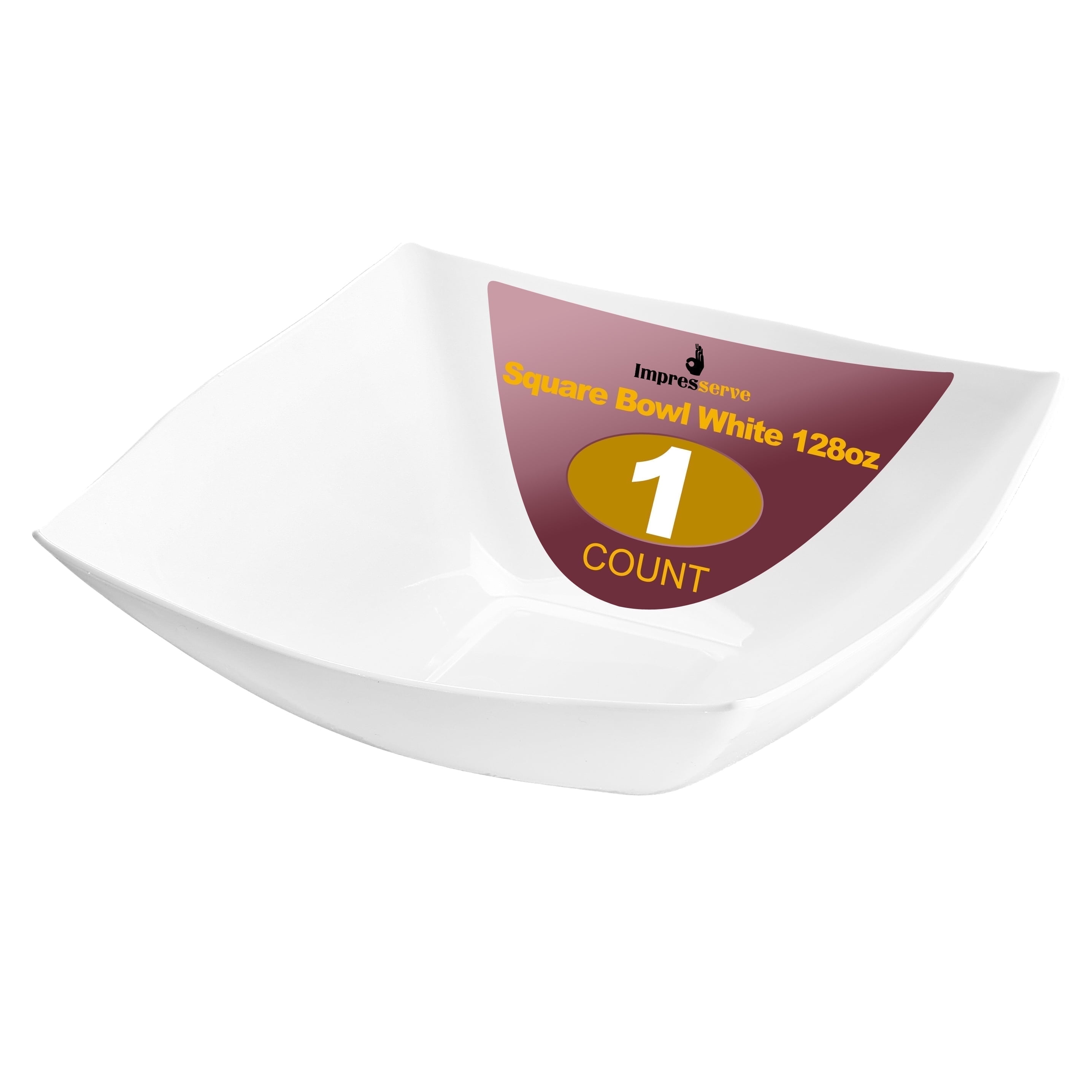 Impresserve 128oz White Plastic Fancy Square Bowls - 1 Count - Walmart.com