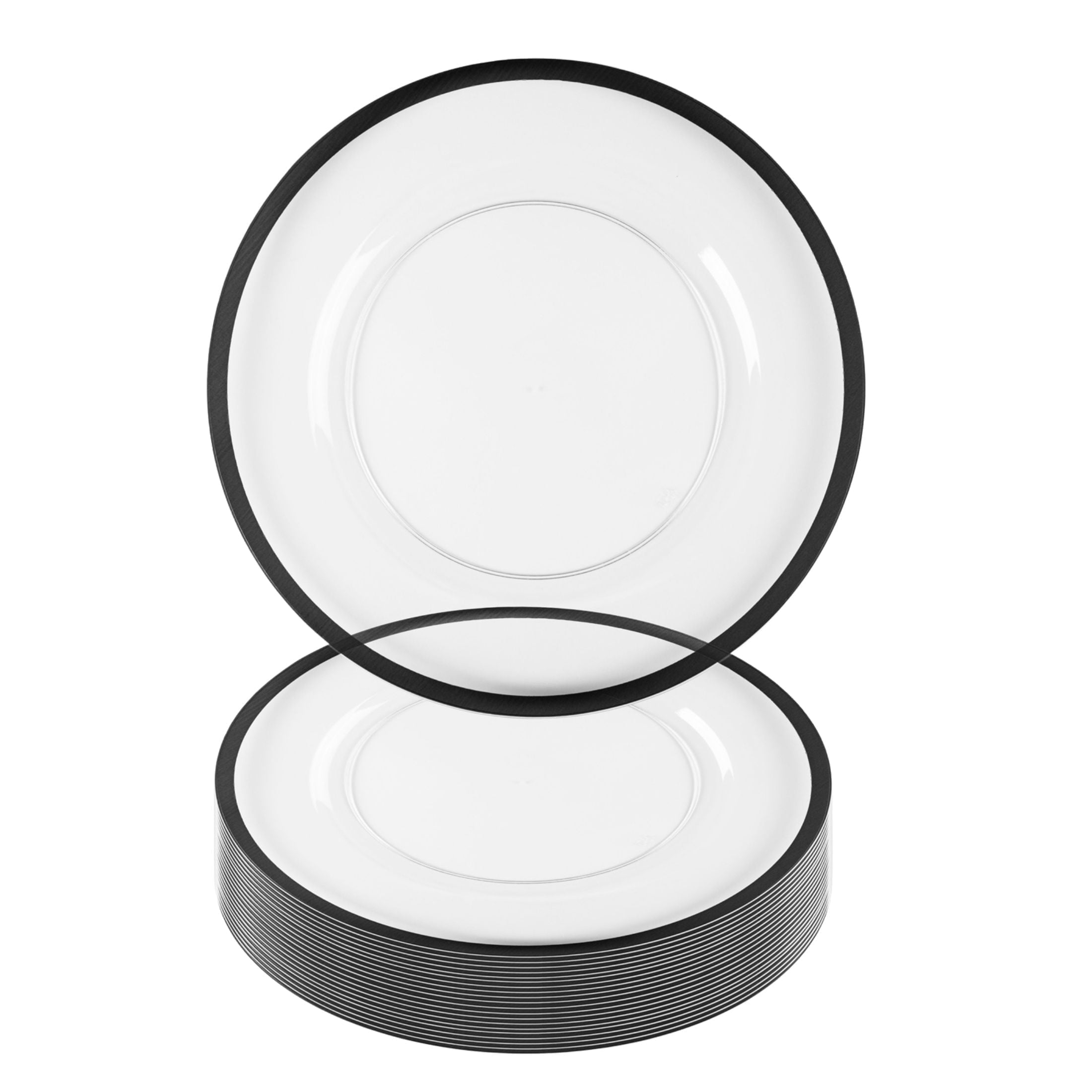 Impresserve 13-inch Clear Charger Plates with Black Rim - 16 Count ...