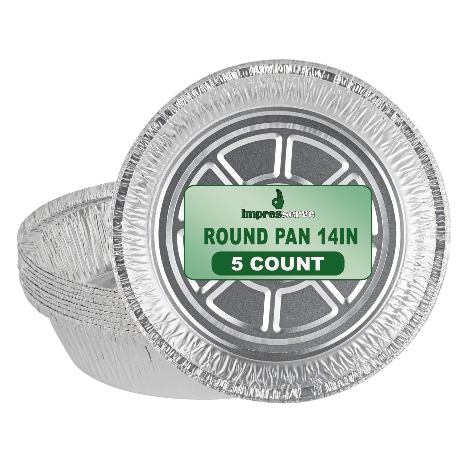 Impresserve 14" Aluminum Round Pans, No Lids - 5 Count - Walmart.com