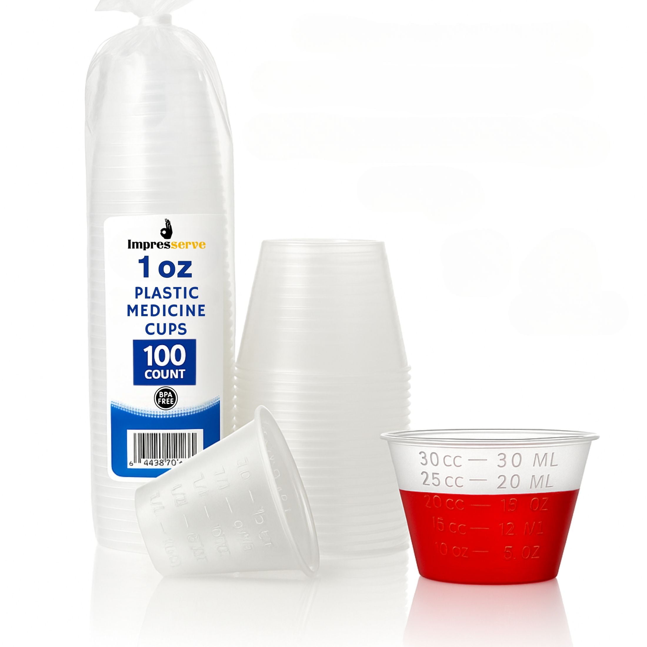 Impresserve 1oz Disposable Plastic Medicine Cups - 100 Count - Walmart.com