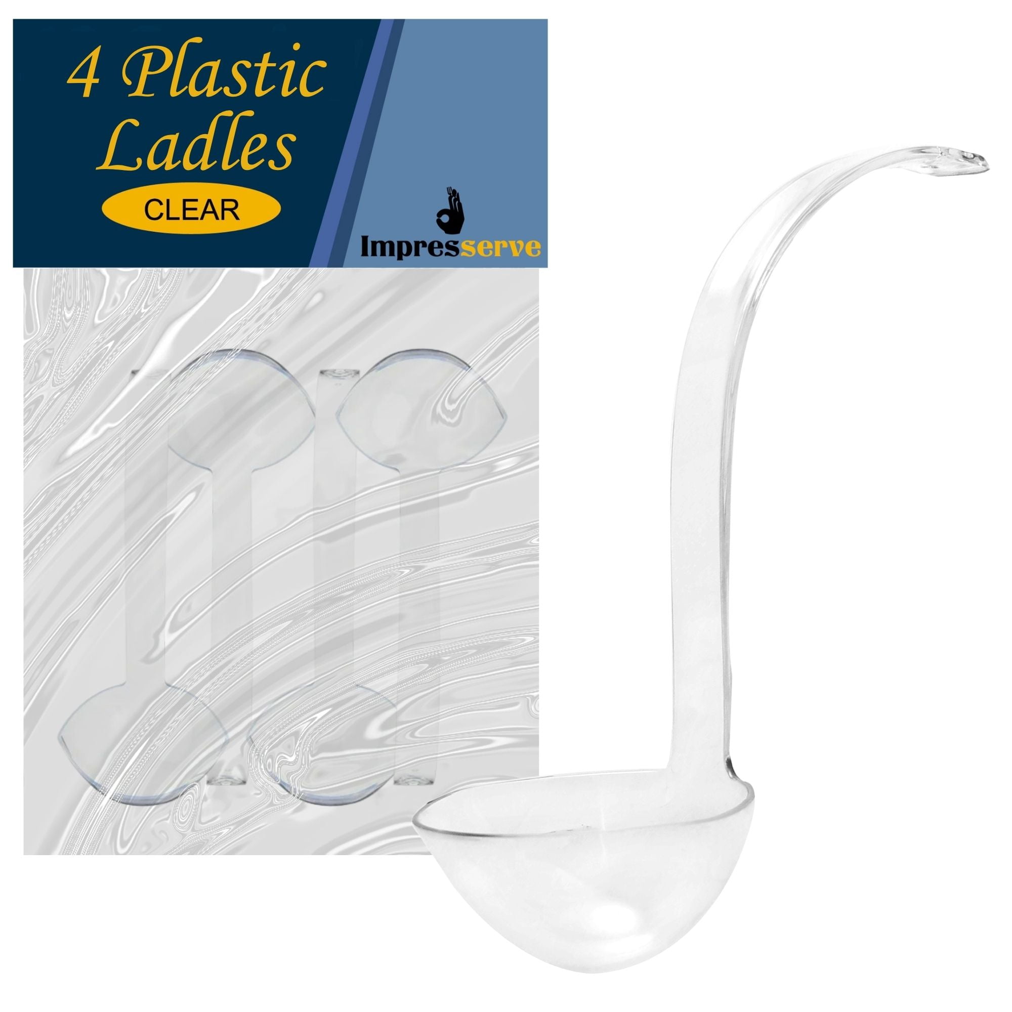 Impresserve [4 Pack] Disposable Clear Plastic Ladles – Heavy Duty ...