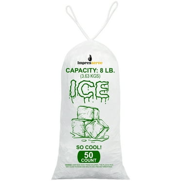 1000PCK - 5 lb. Clear Plastic Ice Bag w/Bag Sealer Tape - Walmart.com