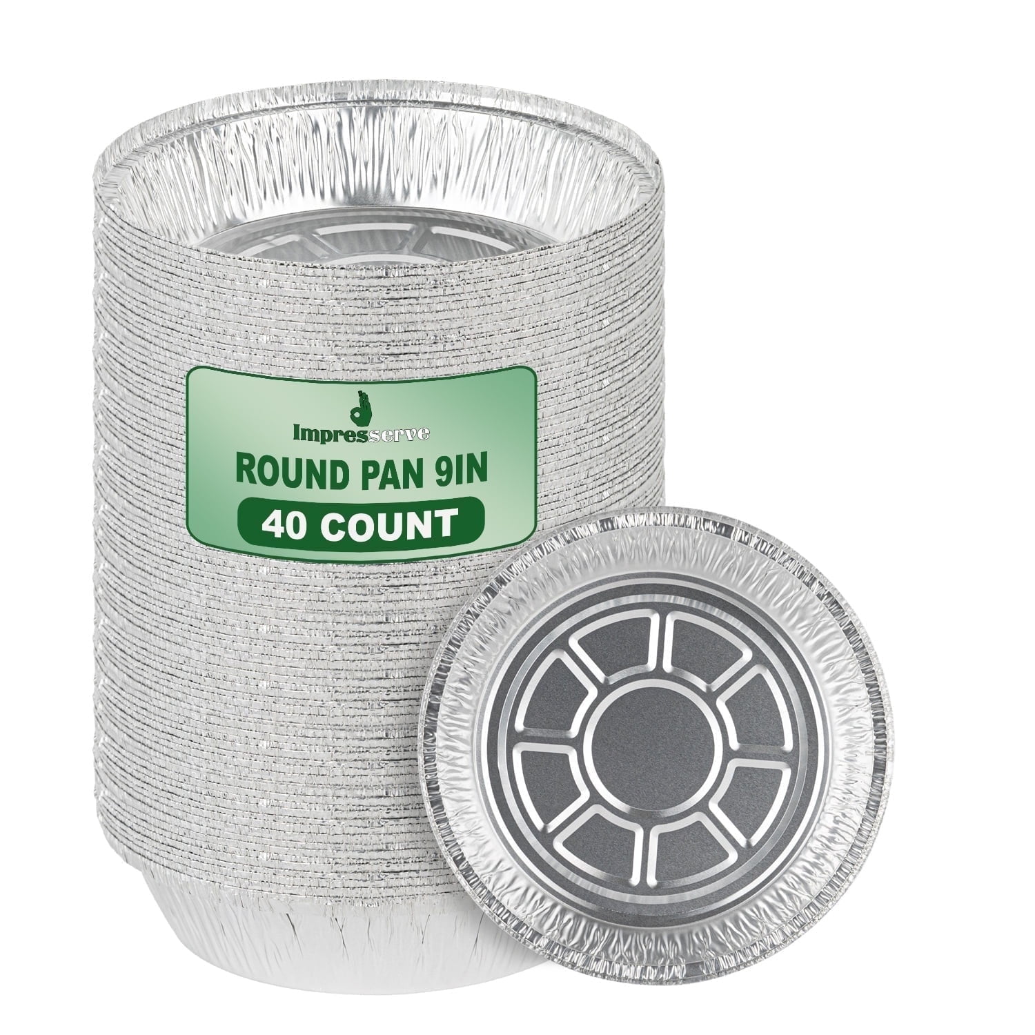 Impresserve 9" Aluminum Round Pans - No Lids - 40 Count - Walmart.com