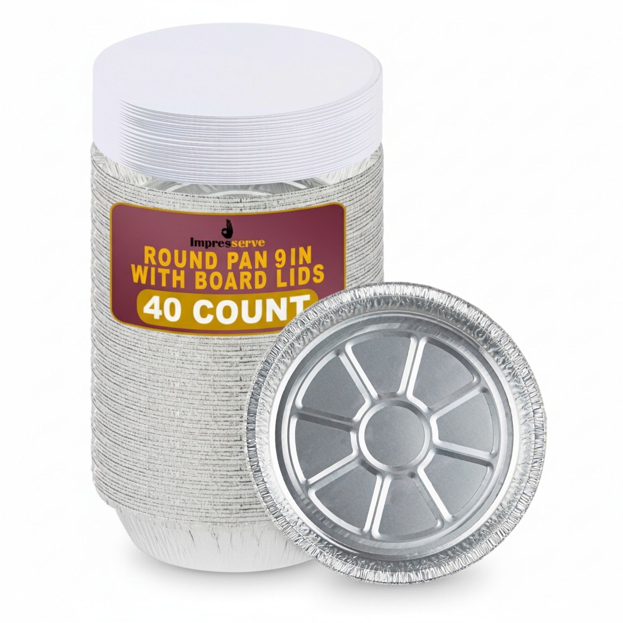 Impresserve 9" Aluminum Round Pans with Board Lids - 40 Count - Walmart.com