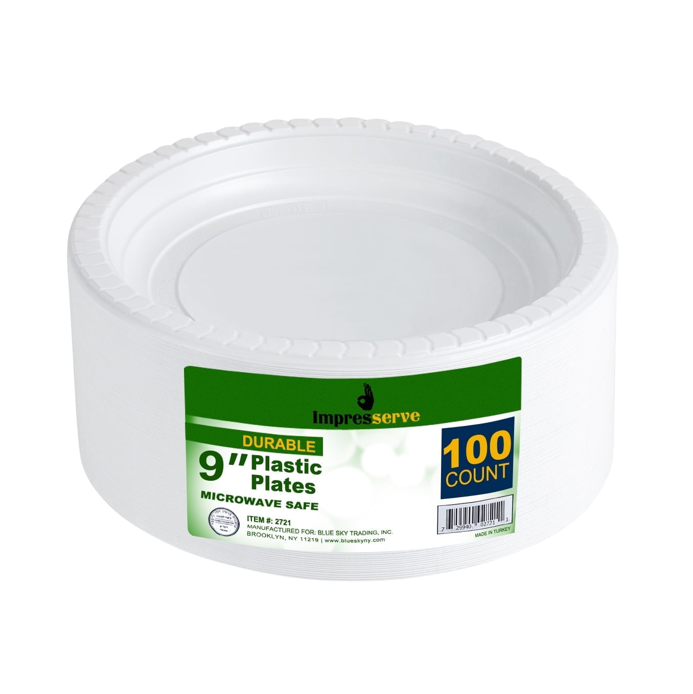 Impresserve 9-inch White Microwavable Plastic Plates, 100 Count ...