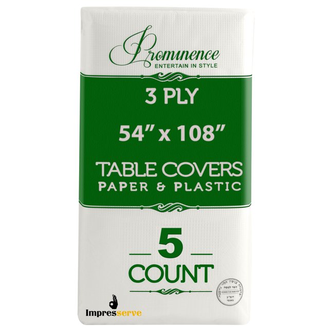 Impresserve Disposable Tablecloth - 5 Count, 54" x 108" Premium 3-Ply ...