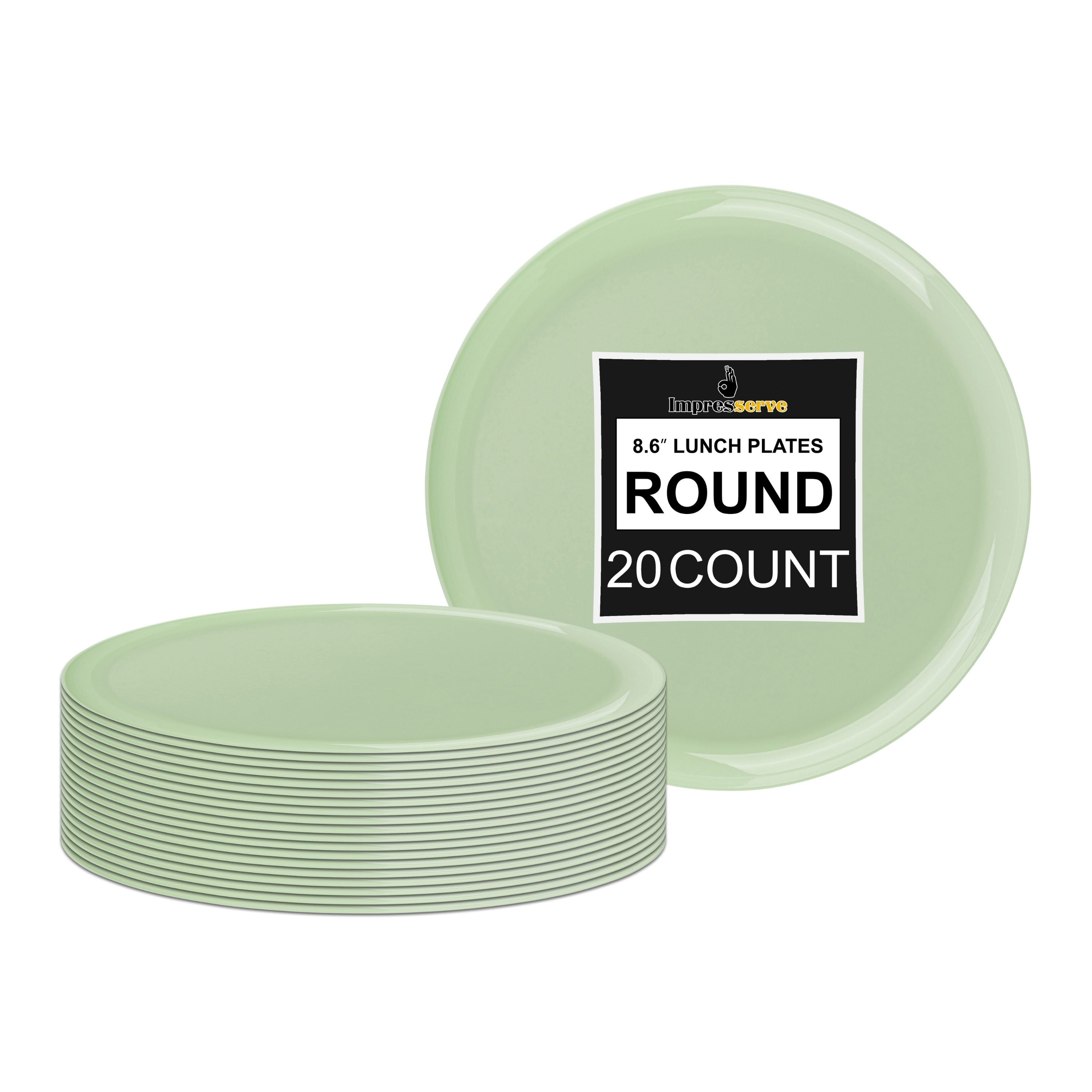 Impresserve Edge Collection 8" Disposable Plates, Mint Green (20 Pack ...