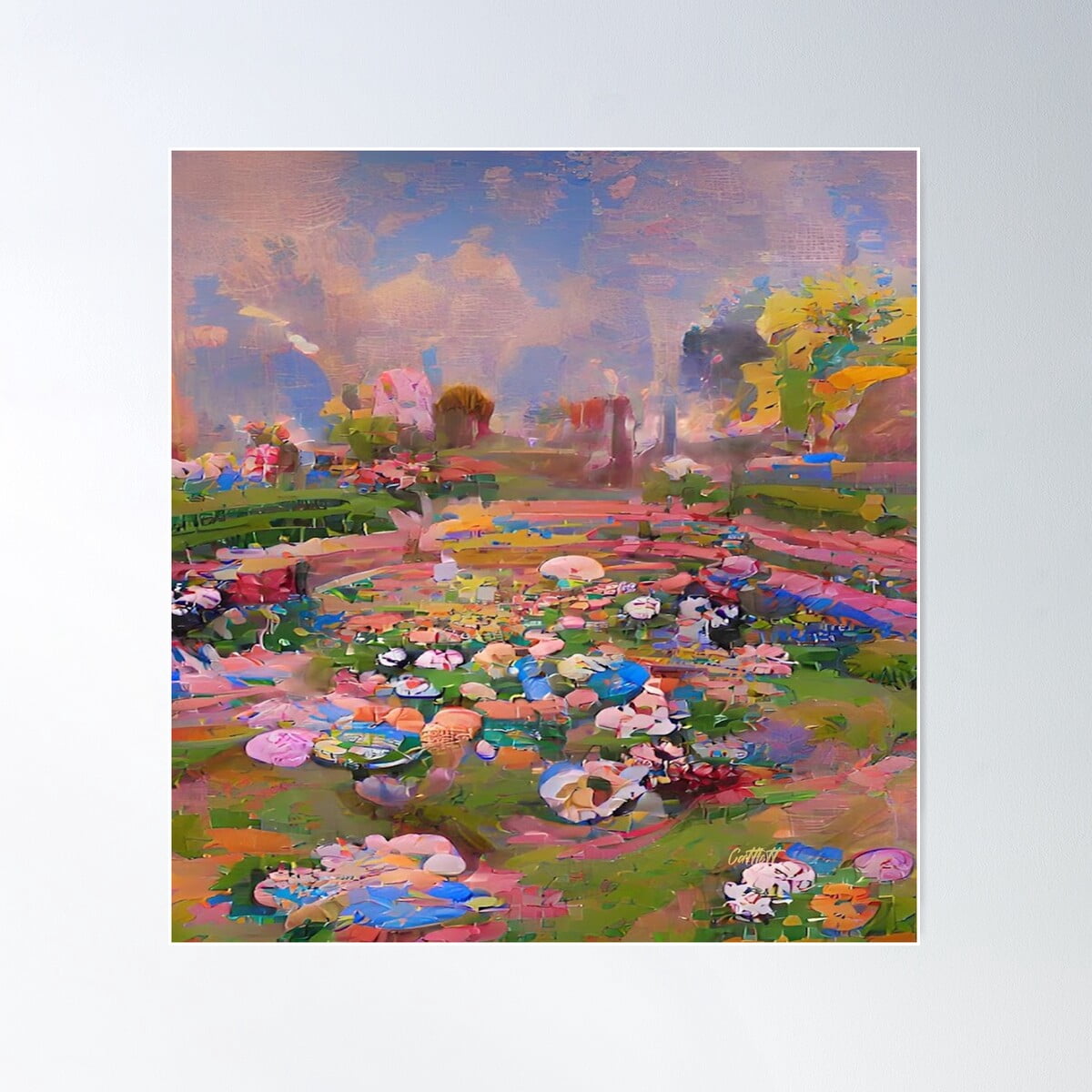 Impressionism Botanical Flower Garden Painting - Flowers Poster Wall ...