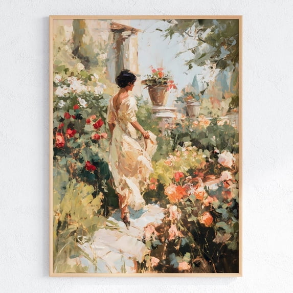 Impressionist Art Rose Garden Wall Art Grandmillenial Art Old Money ...