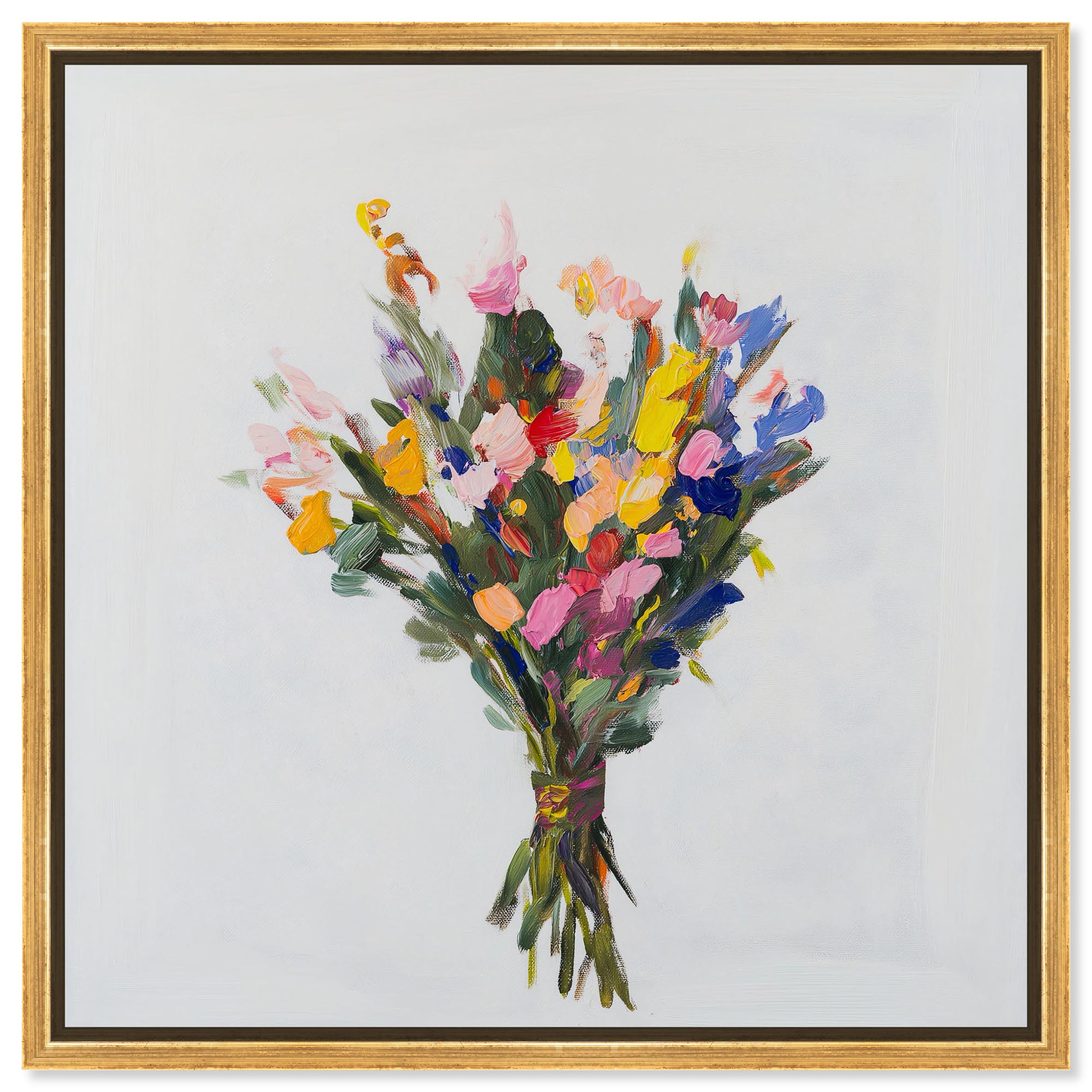 Impressionist Bouquet Canvas Vintage Botanic Art by Art Remedy, Gold ...