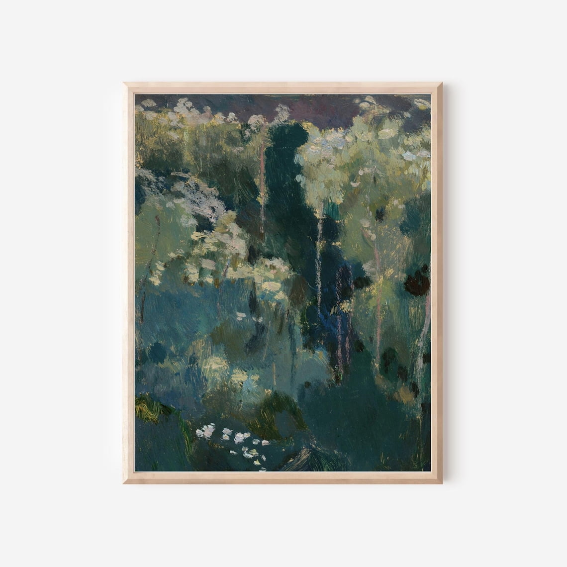 Impressionist Forest Landscape Poster Vintage Abstract Wall Art ...