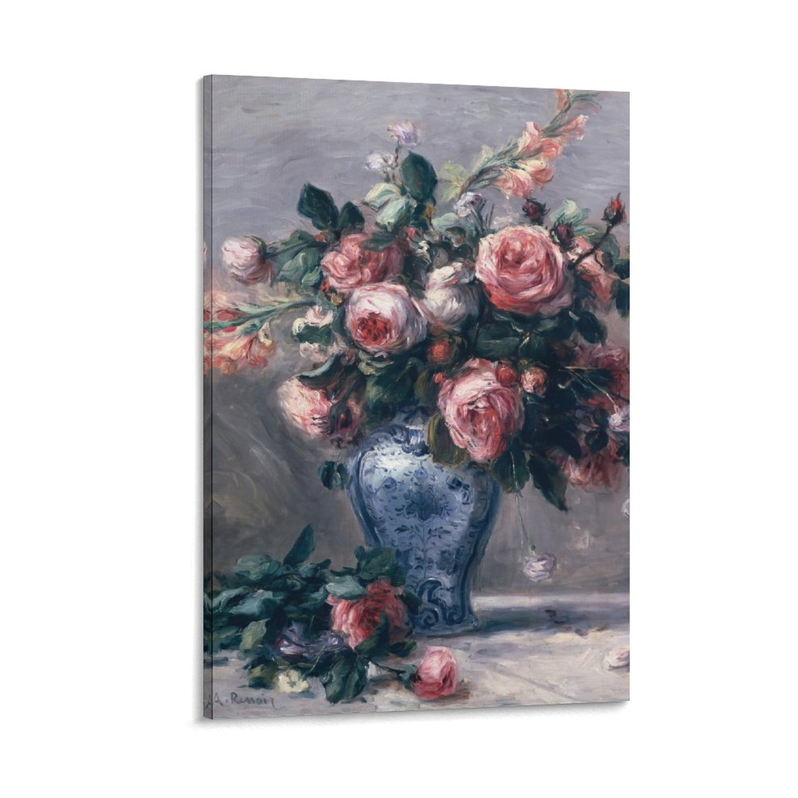Impressionist Painters Pierre-Auguste Renoir Vase of Roses Poster ...
