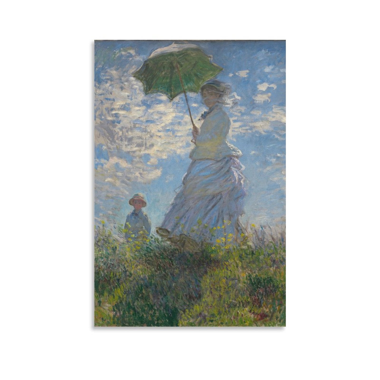 Impressionist Painters Woman with A Parasol Claude Monet Poster Canvas ...