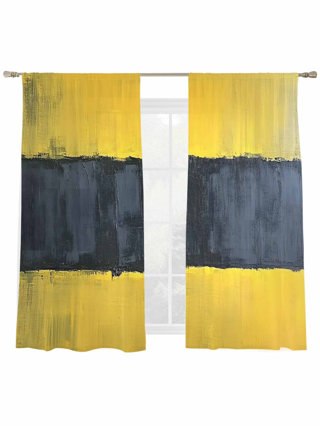 Impressionist Style Sheer Curtains for Living Room Bedroom, Light ...