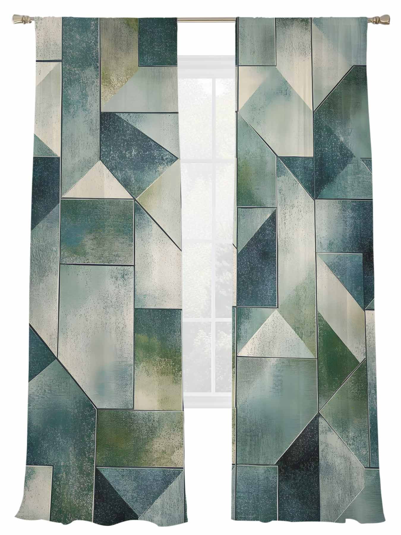 Impressionist Style Sheer Curtains for Living Room Bedroom, Light ...