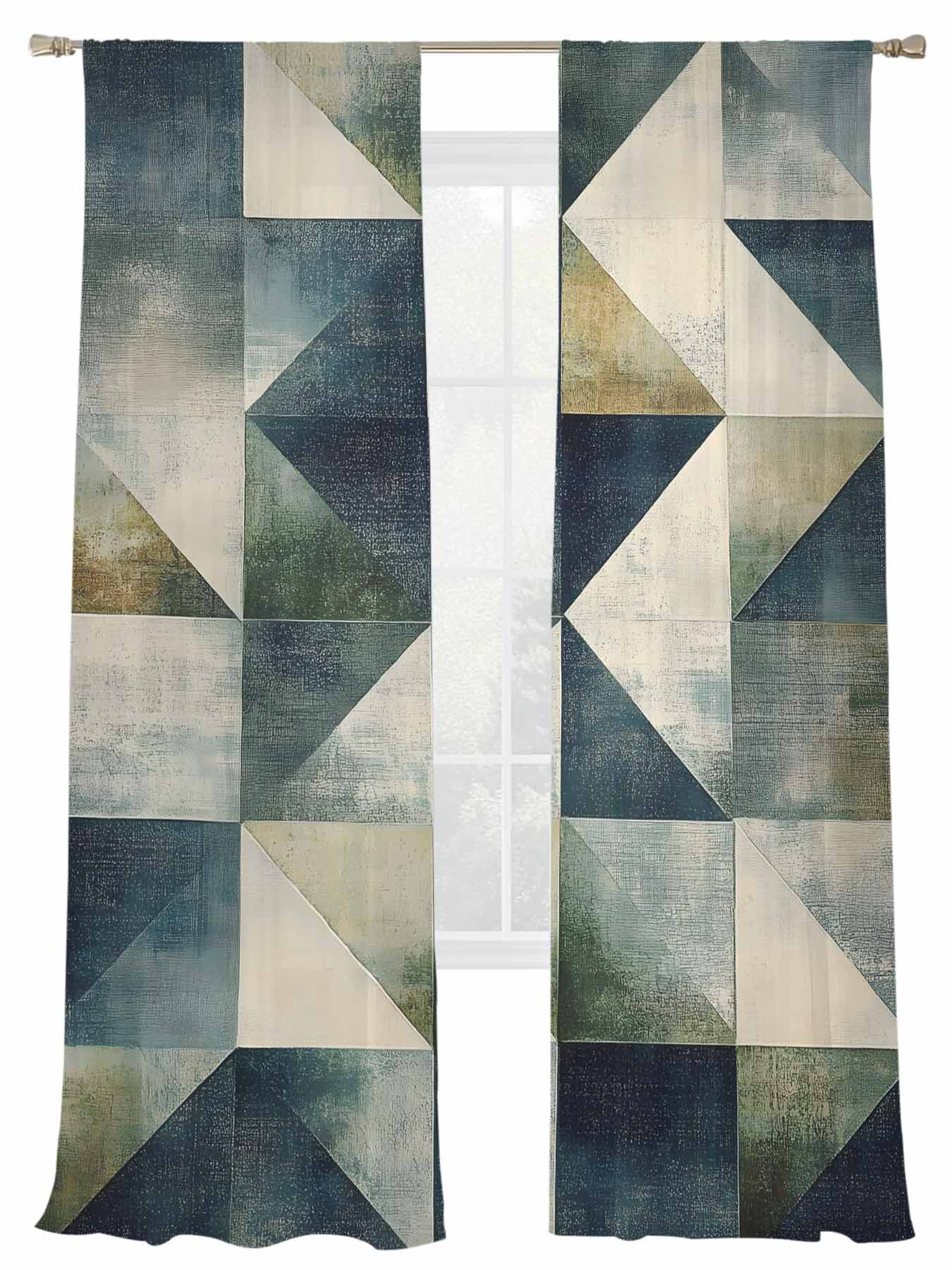 Impressionist Style Sheer Curtains for Living Room Bedroom, Light ...