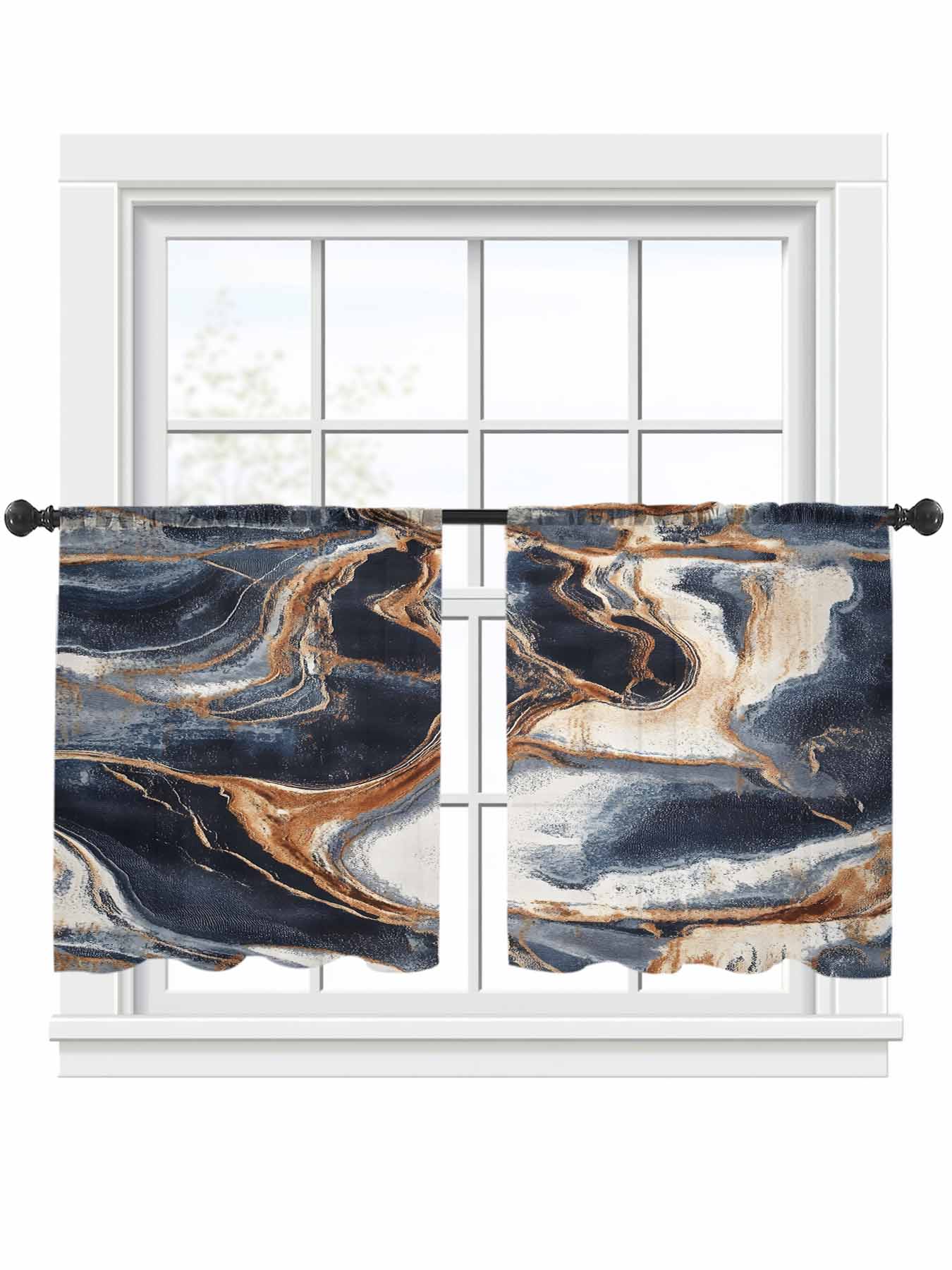 Impressionist Style Sheer Curtains for Living Room Bedroom, Light ...