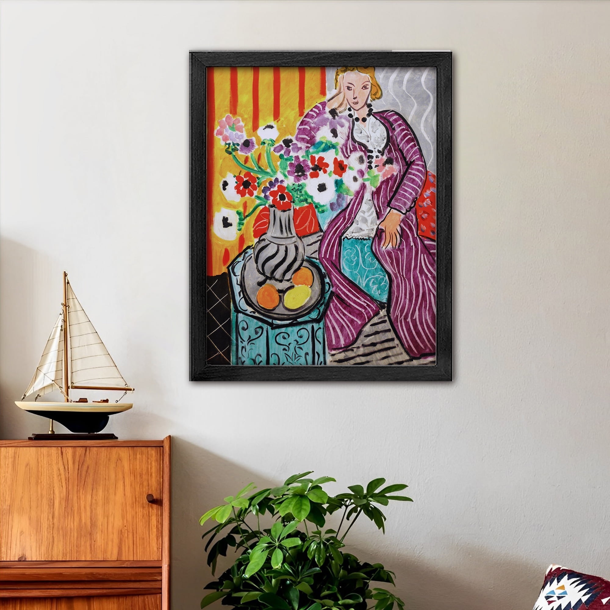 Impressionistic Canvas Wall Art with Solid Wood Frame - High-definition ...