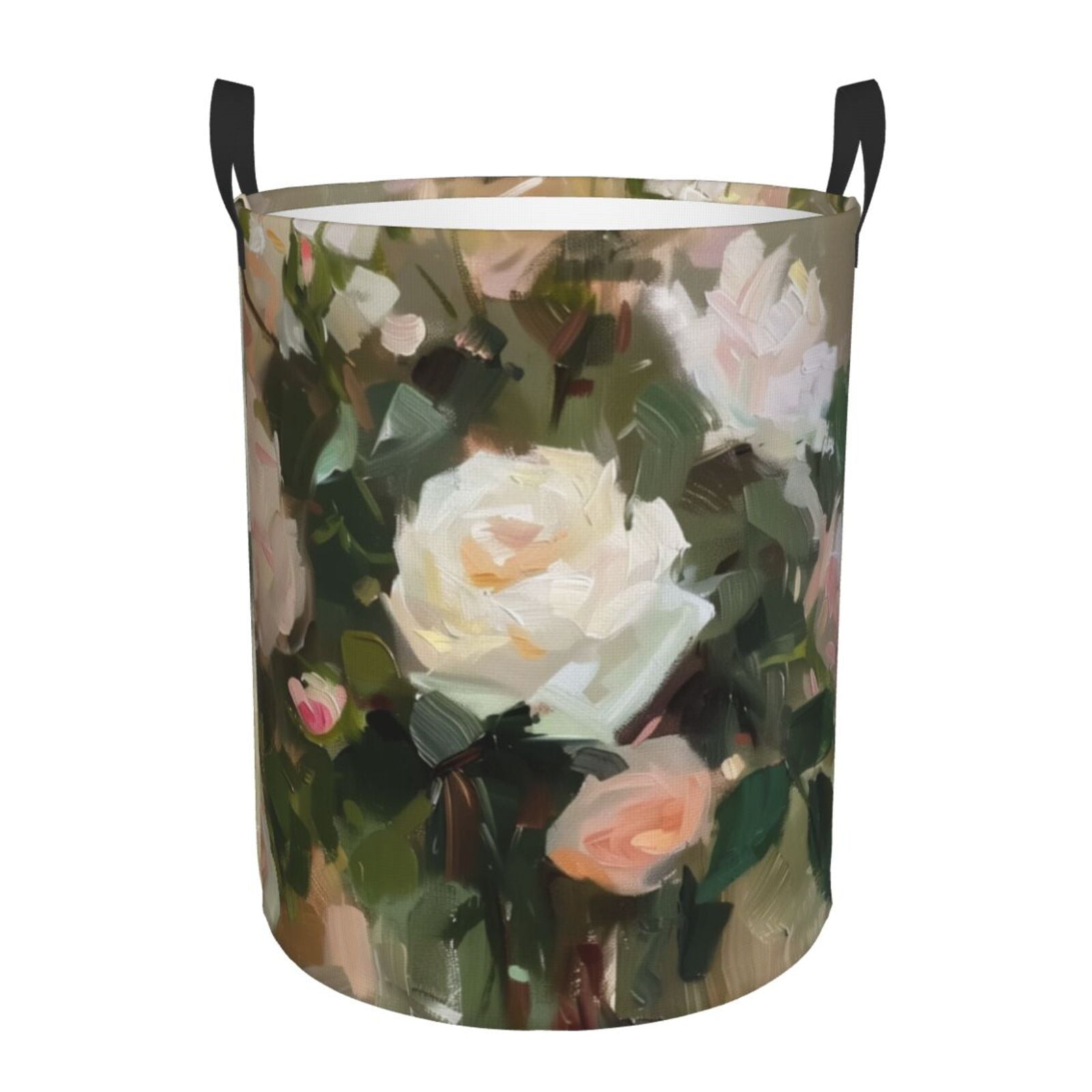 Impressionistic bouquet of and pink roses in glass vase Circular ...