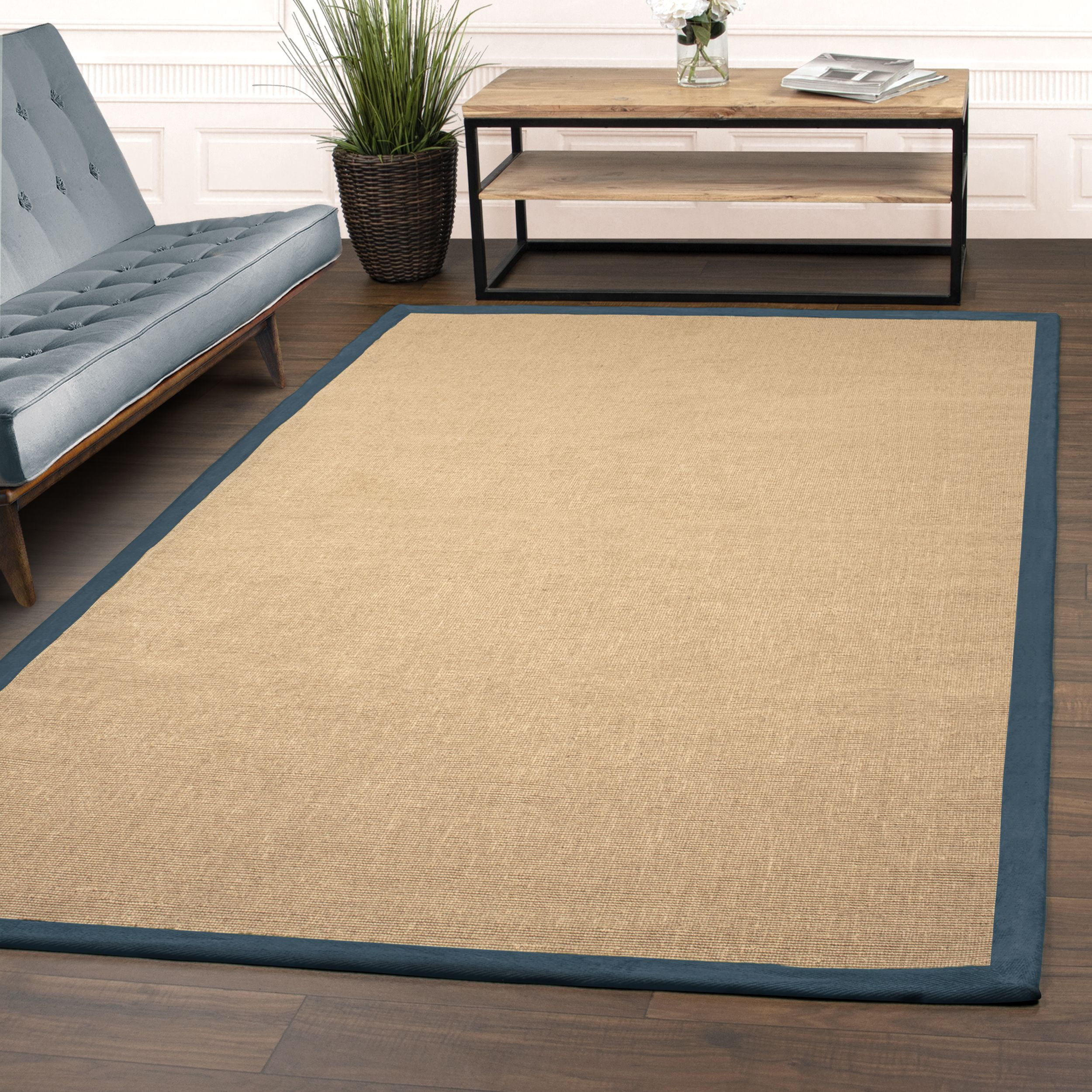 Impressions Bordered Modern Traditional Rustic Area Rug, Blue - Walmart.com