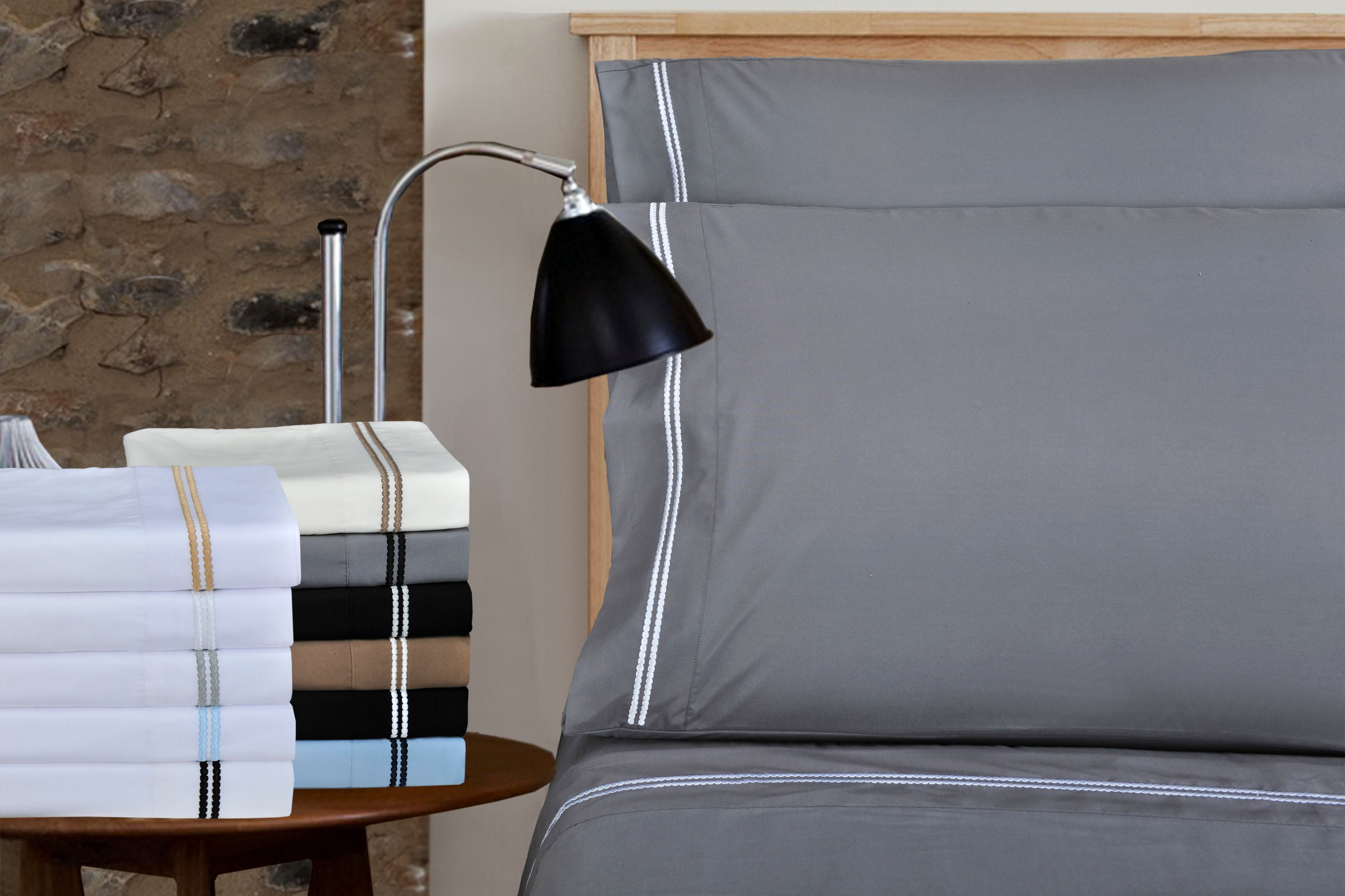 Impressions Bubble Embroidered Microfiber Deep Pocket Sheet Set ...